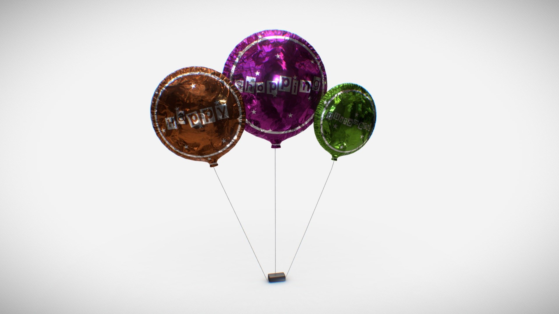 Foil Balloon - 3D model by 3ddominator (@roughdominator) [962858d ...