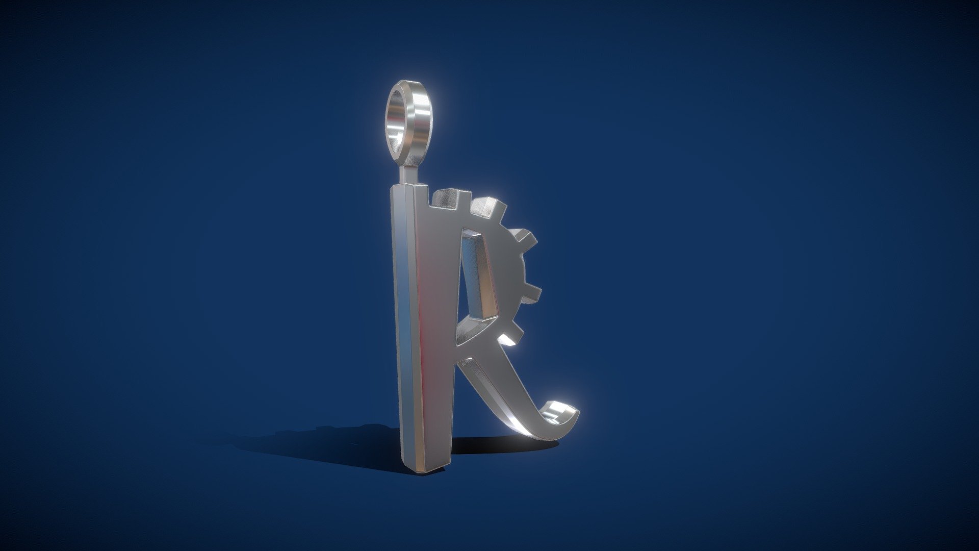 R Letter Pendant Platinum - Buy Royalty Free 3D model by Sandeep ...