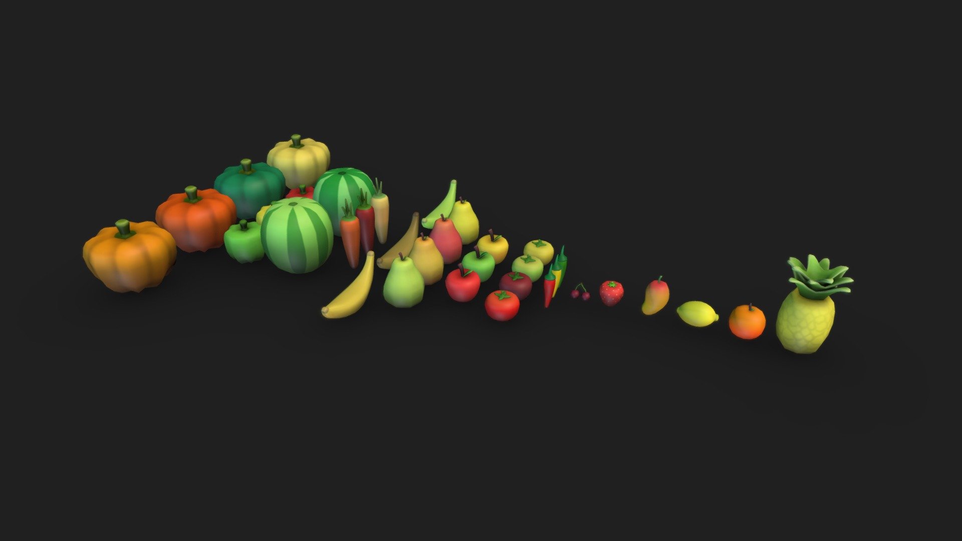 Fruits and Vegetables - Buy Royalty Free 3D model by Loslolos [962a844 ...