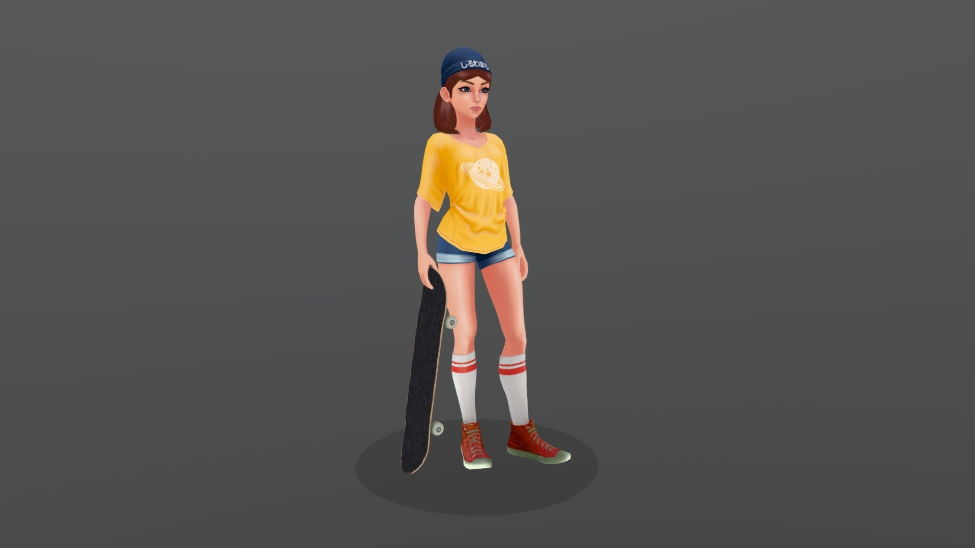 Hand Painted Sketchfab Skater Girl - 3D model by Mustafa Duyar ...
