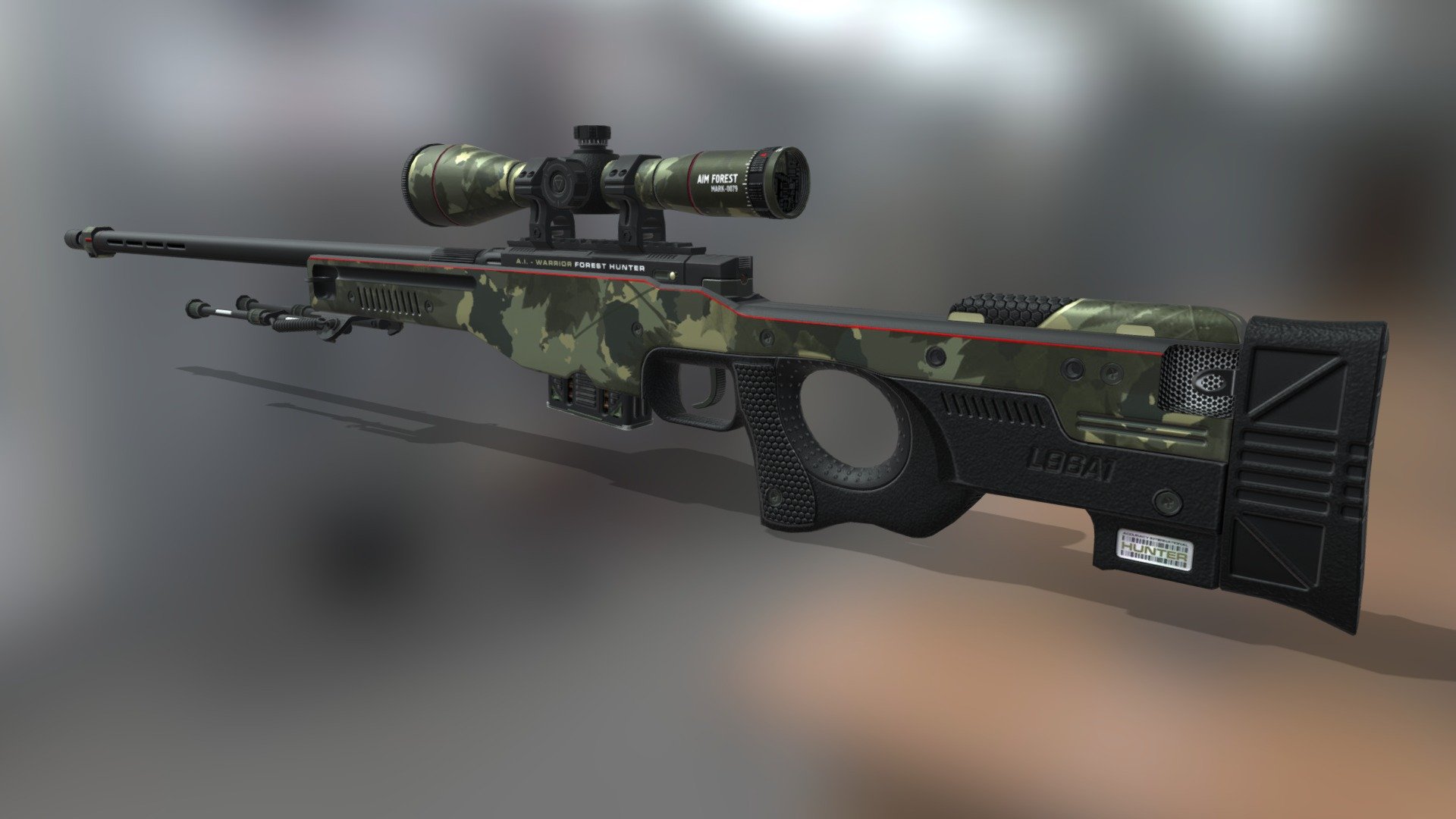 AWP | WARRIOR | FOREST HUNTER - 3D model by iammerseysider [962bb7f ...