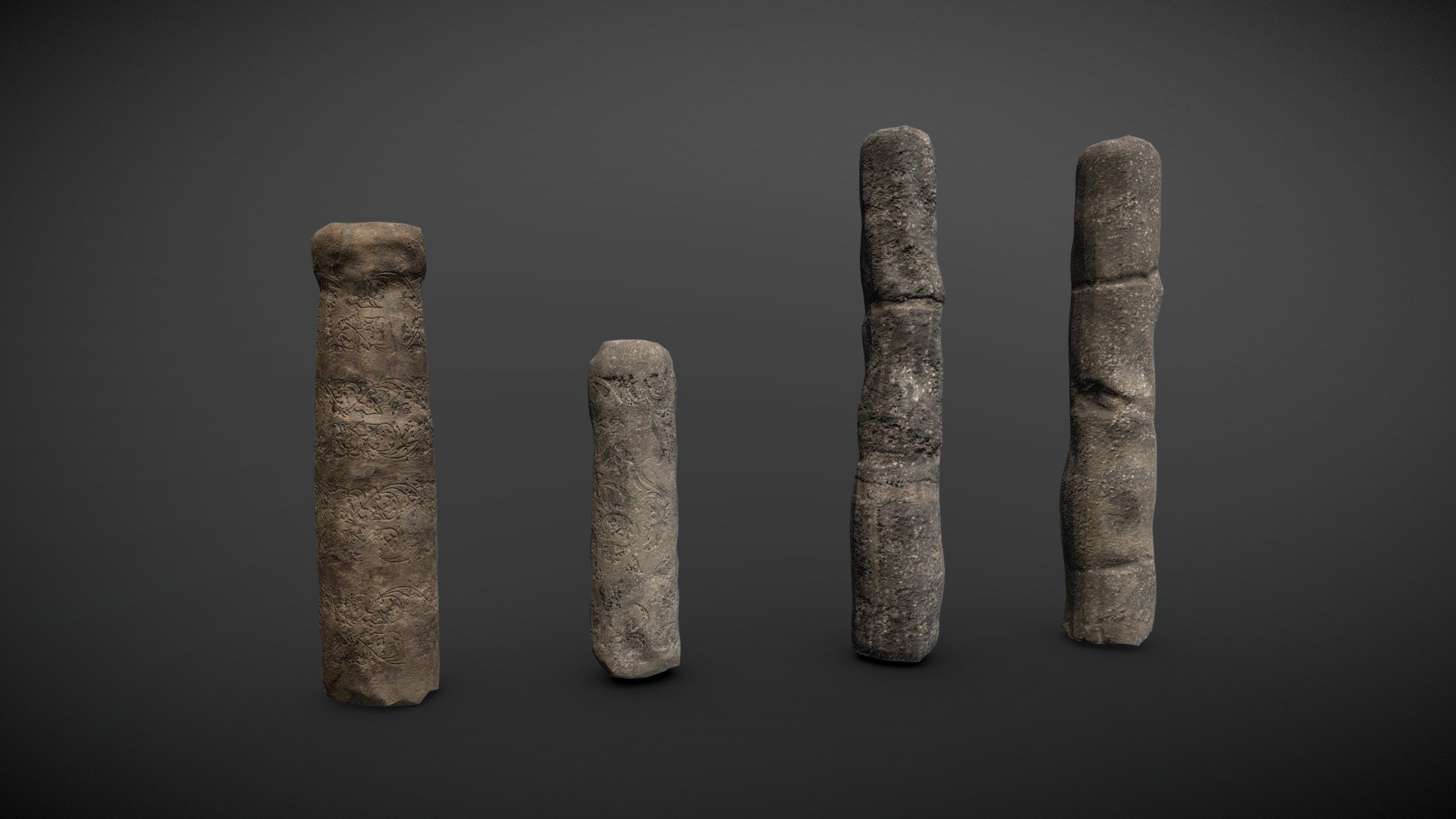 Broken Medieval column set - Download Free 3D model by Sousinho ...