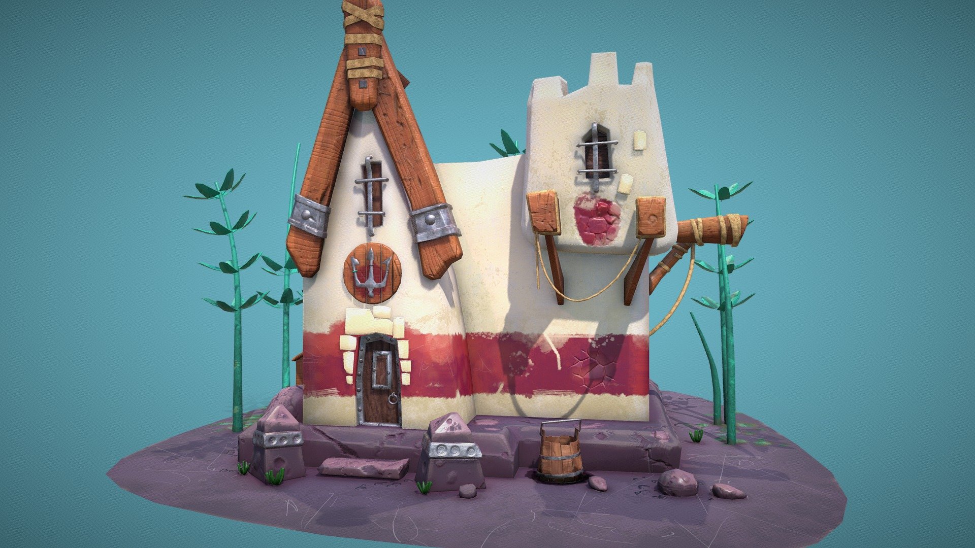 Stylized Cartoon Little House - 3D model by ShaheenCG [9633122] - Sketchfab