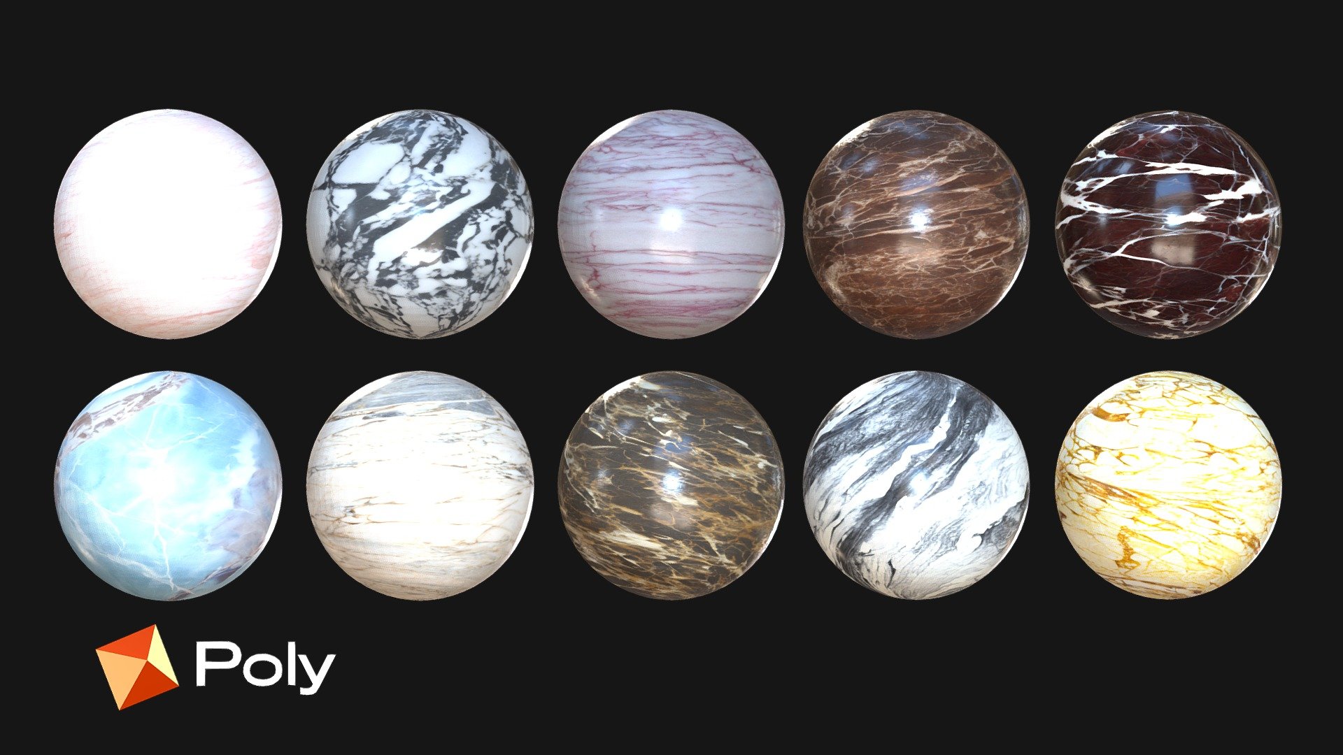 10 Realistic Marble Material Pack - PBR Textures - 3D model by withpoly ...