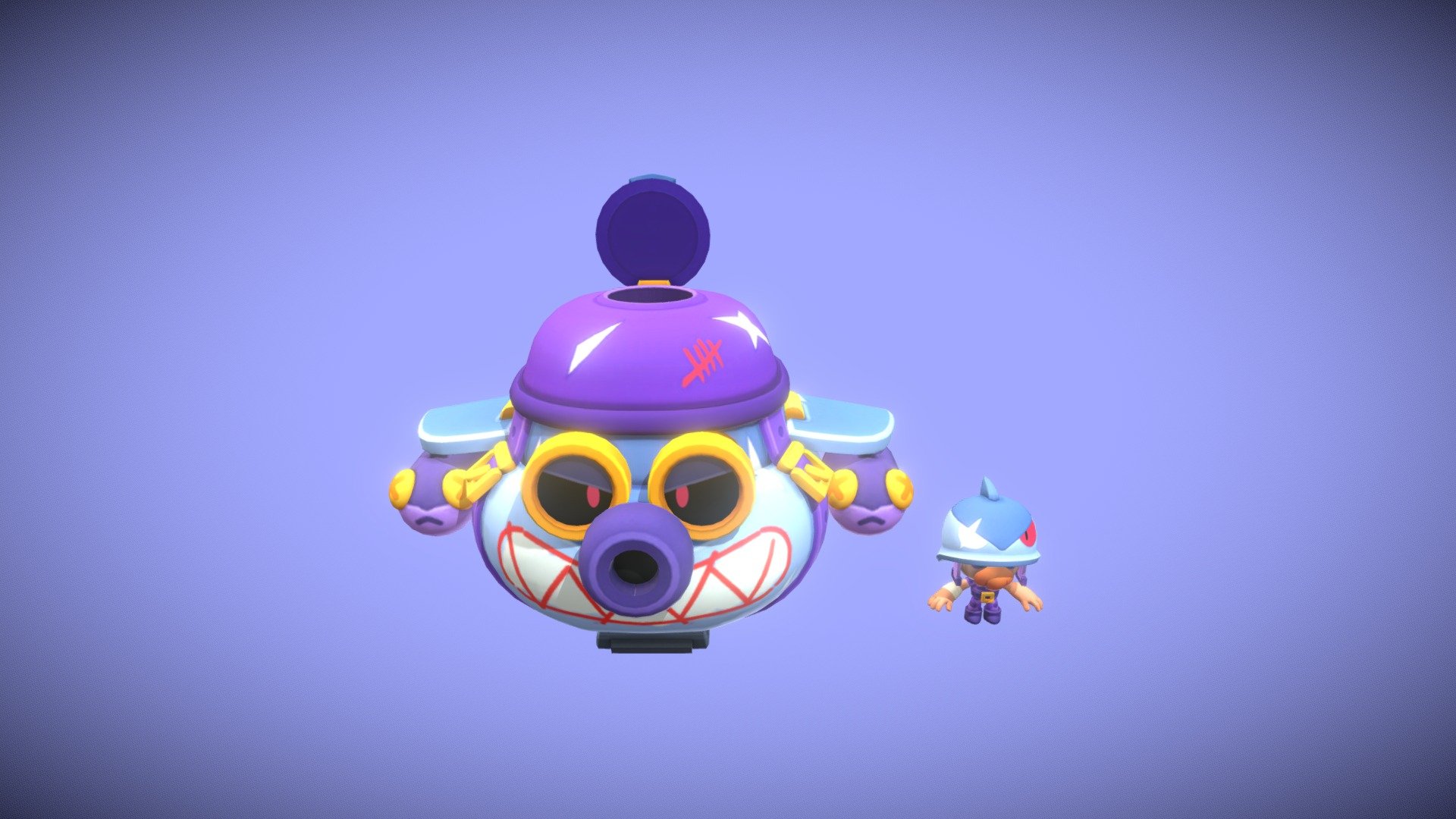 Hank - Fishtank shark t-pose Brawl Stars - Download Free 3D model by ...