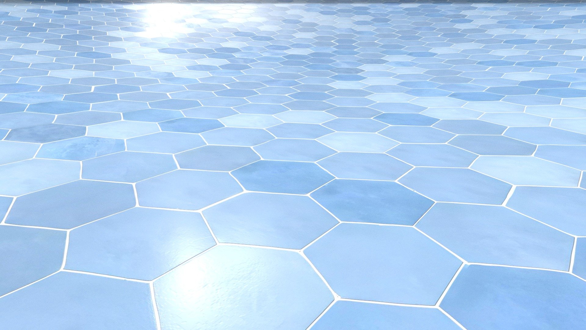 Blue exagonal tiles with glossy finish - Download Free 3D model by ...