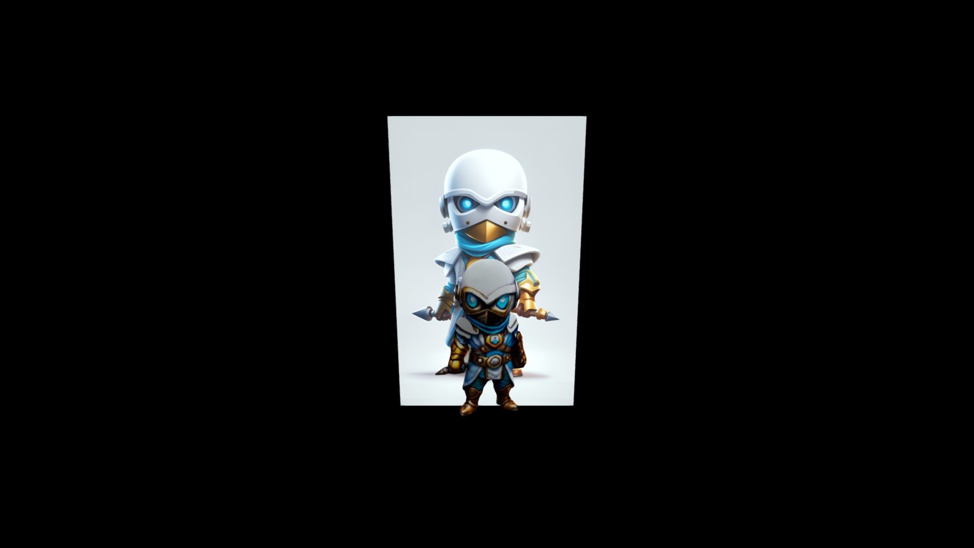 a cartoon character wearing a white helmet and b - Download Free 3D ...
