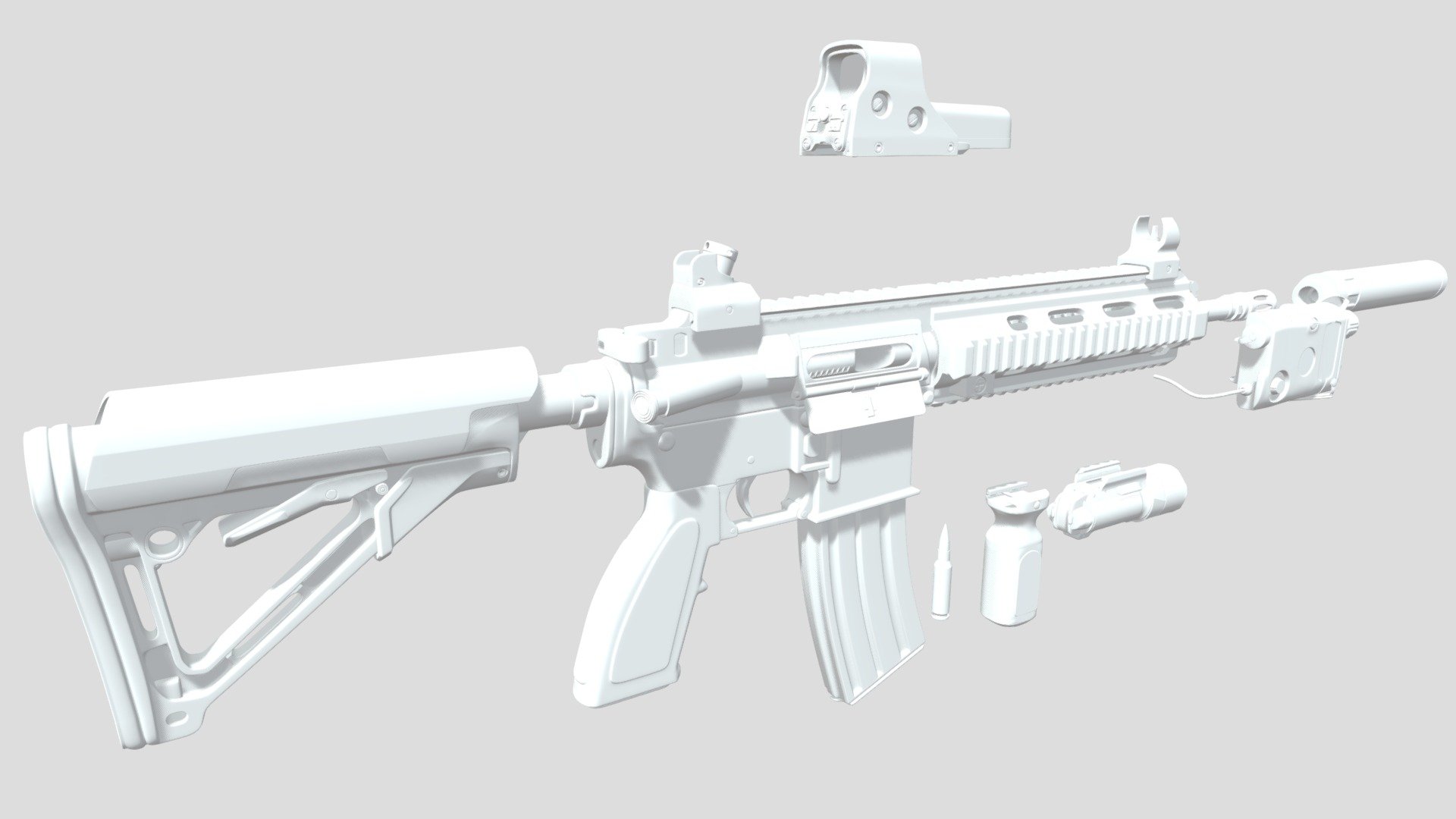 HK416 Edit for 3D Printing - Download Free 3D model by 3DLAND (Free ...