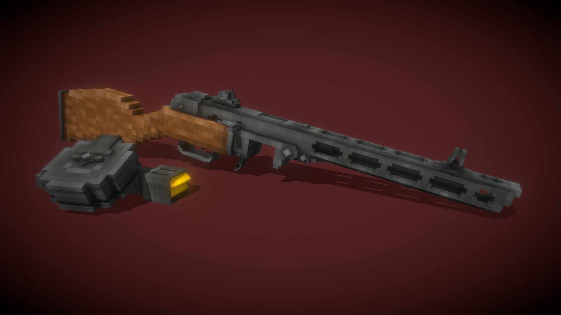 PPSh-41 [Voxel] - 3D model by Radium (@Radium_Studio) [964b493] - Sketchfab