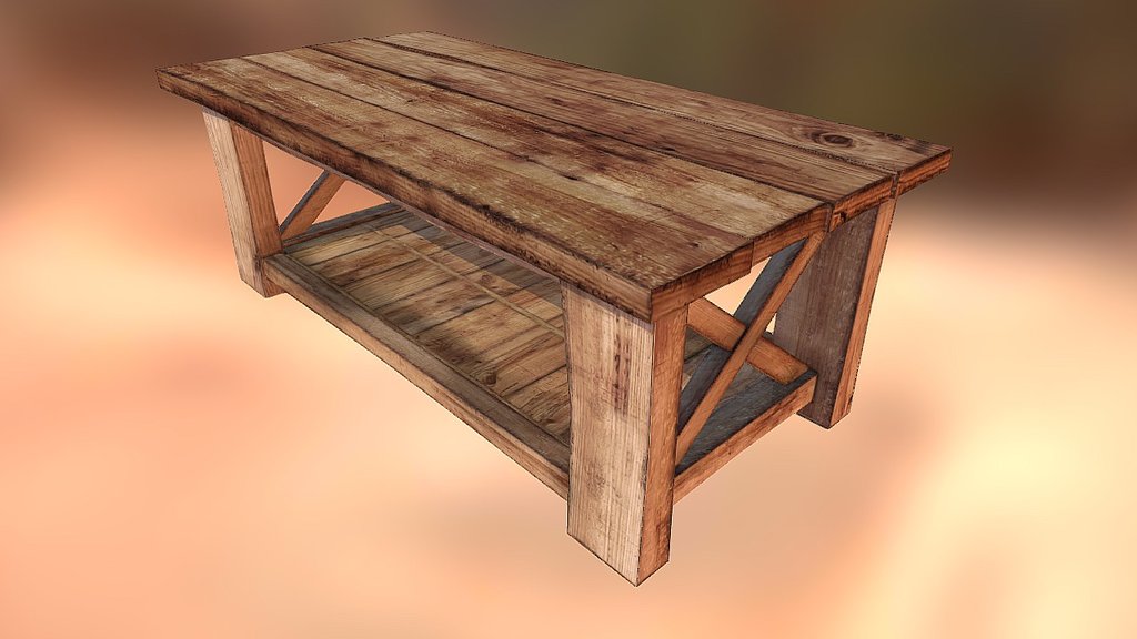 Rustic Wood Table 02 - 3D model by GamePoly (@triix3d) [964b742 ...