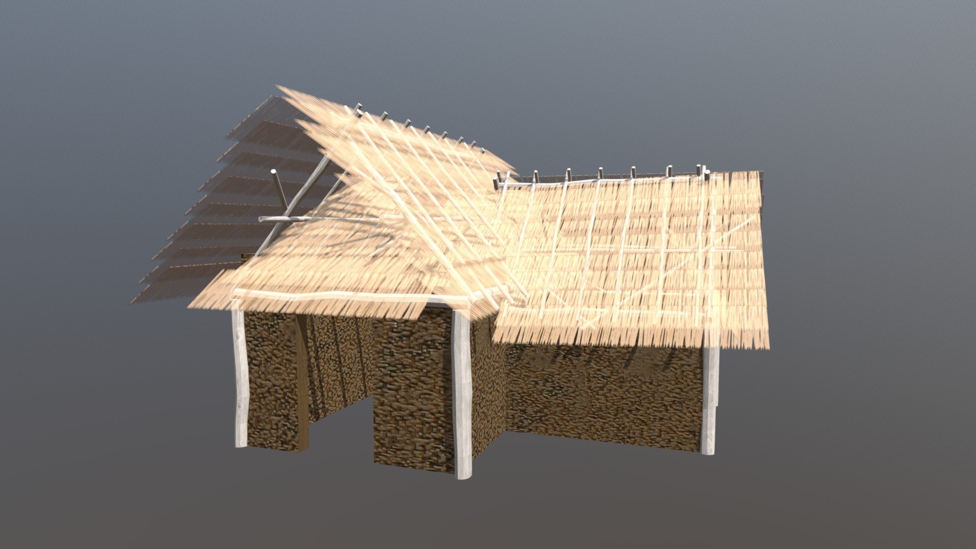 Big Thatched House - 3D model by vtp [96571f1] - Sketchfab