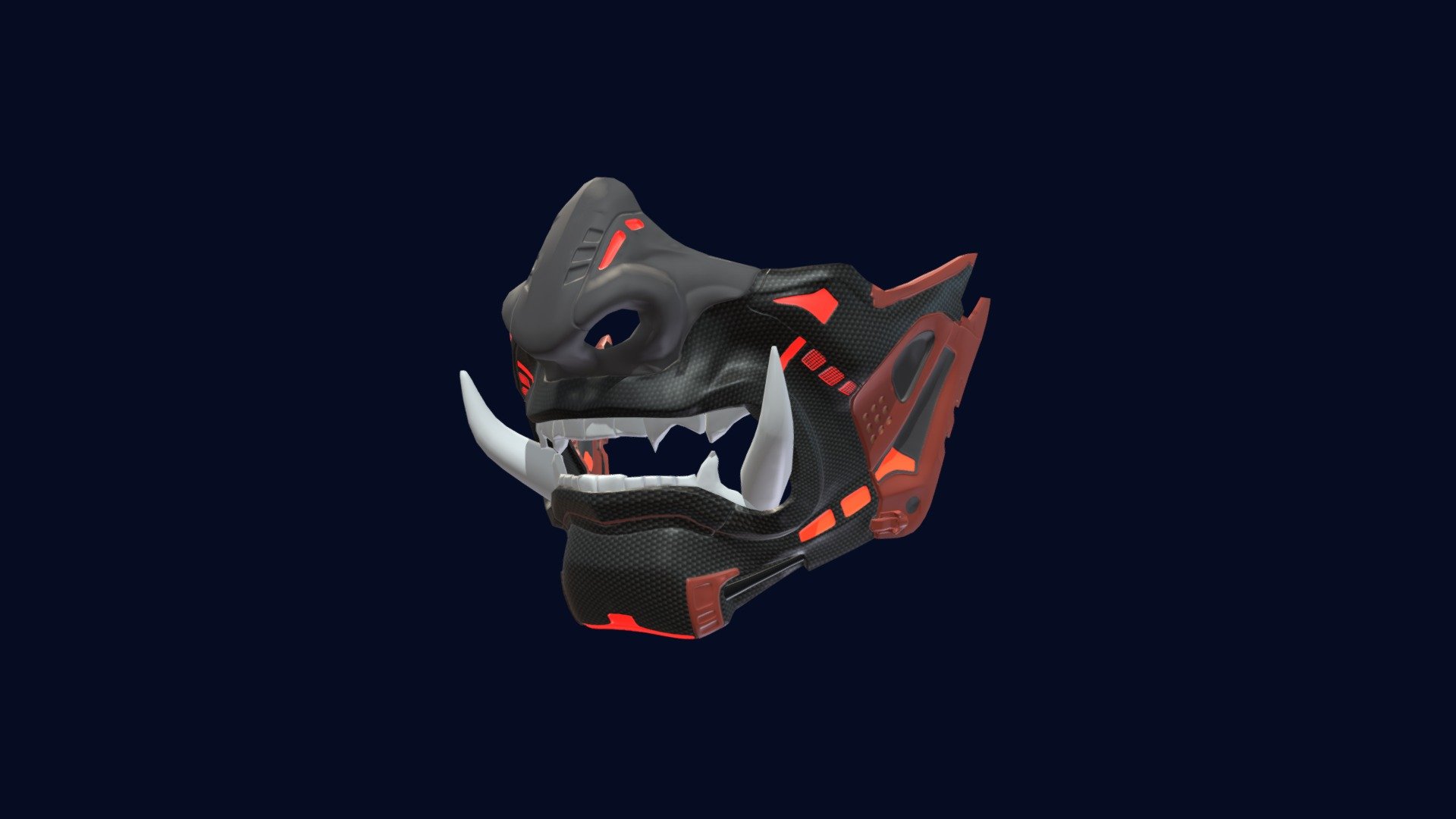 Japanese mask - 3D model by Kliklik [9658091] - Sketchfab