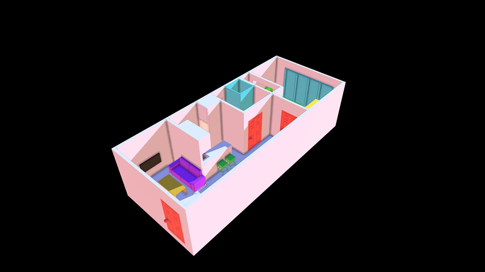 one bedroom - 3D model by affordable_apartments [965f1e6] - Sketchfab