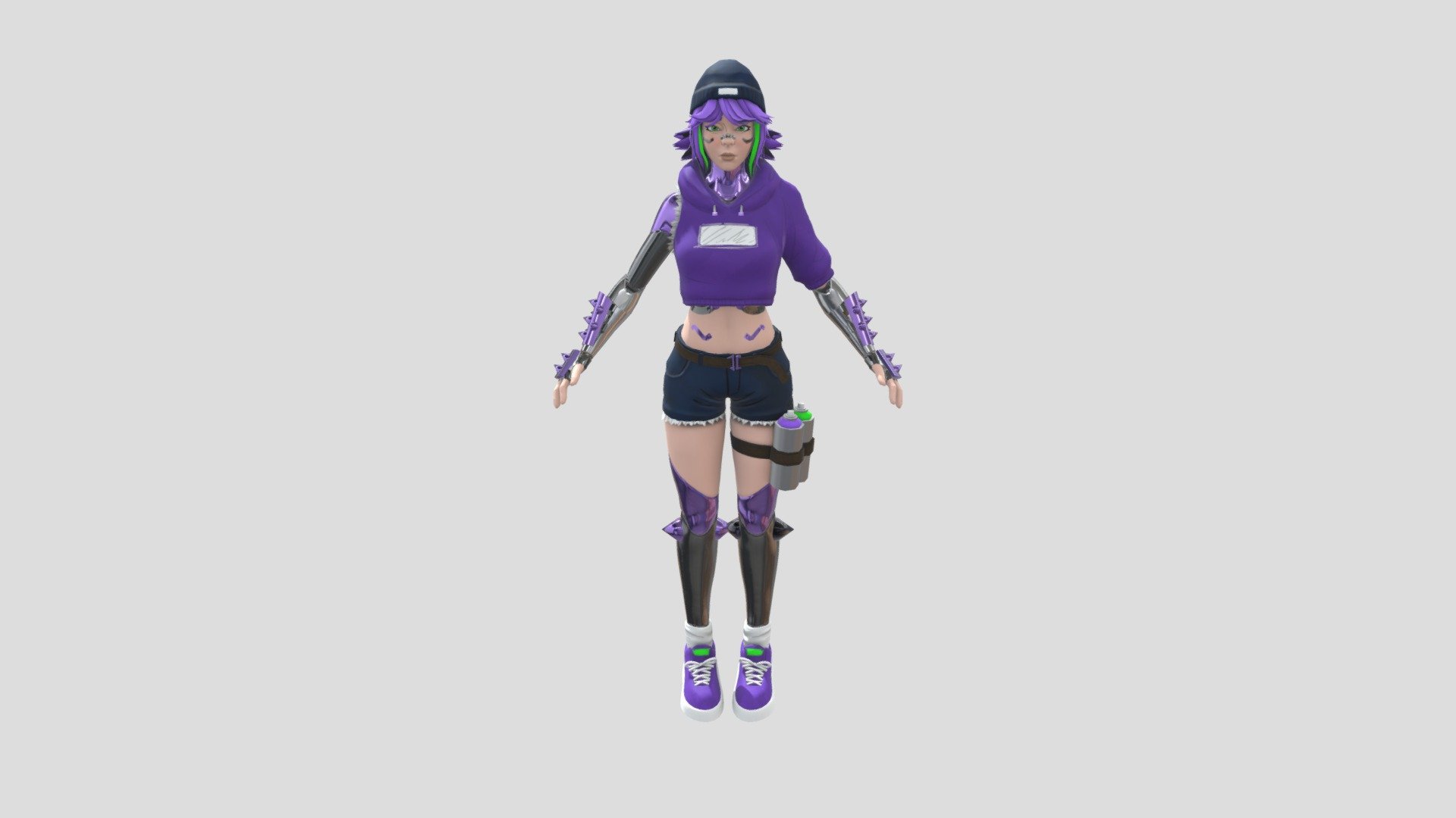 Cyberpunk Female Character - 3D model by 1oscargao2004 [966130e ...