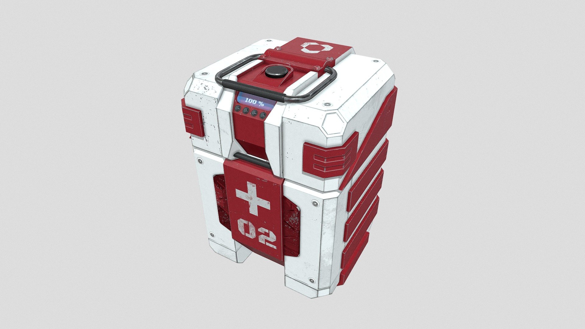 Sci-fi first aid kit Red 2 - 3D model by paladin402 [96617f2] - Sketchfab