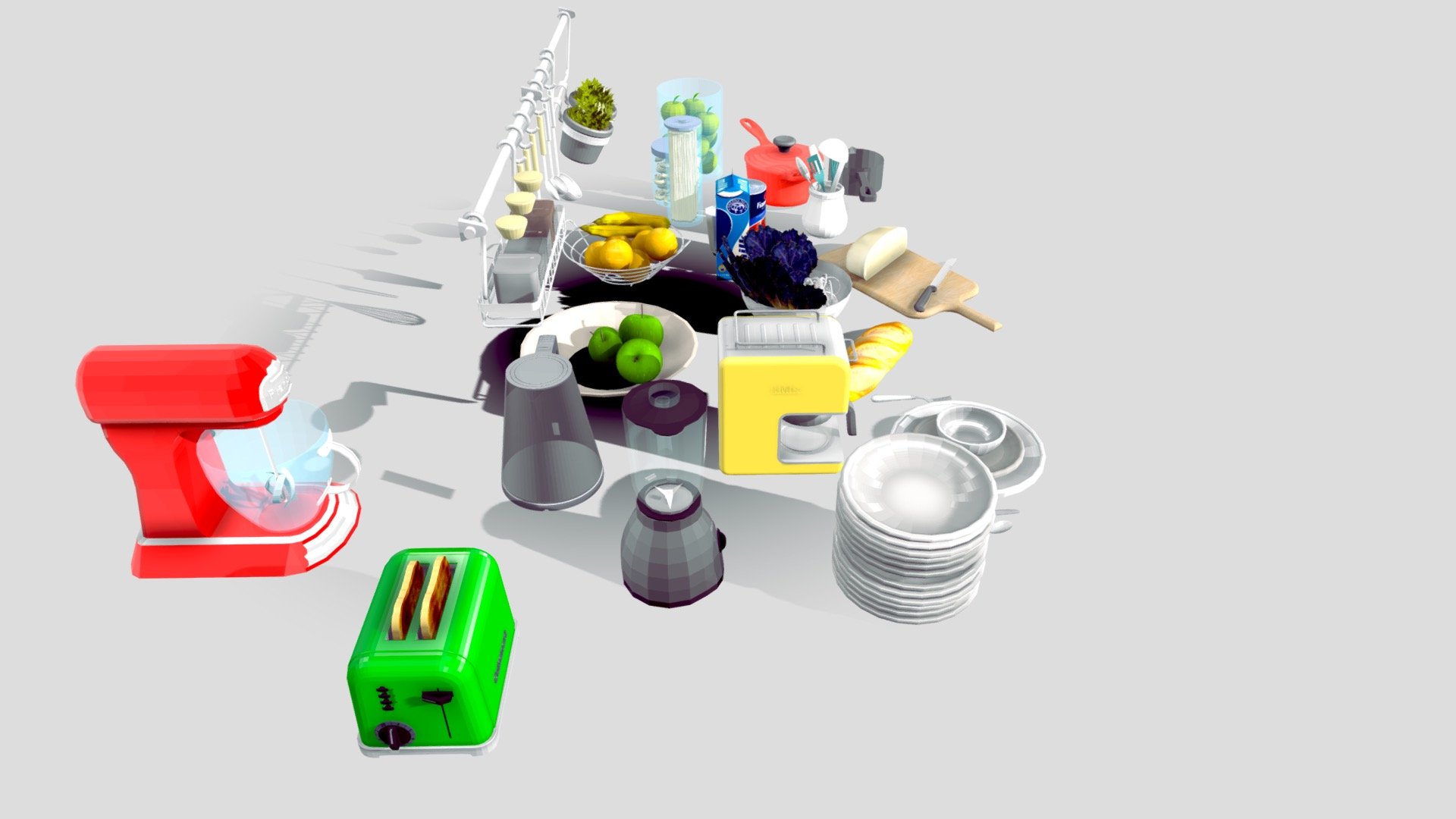Kitchen stuff Model 3D - 3D model by 3dmodel (@3dmodelshop) [9667595 ...