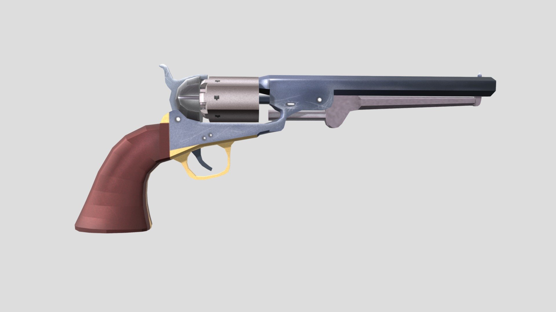 Colt navy Revolver (low poly) - 3D model by Rexrover [966cf3f] - Sketchfab