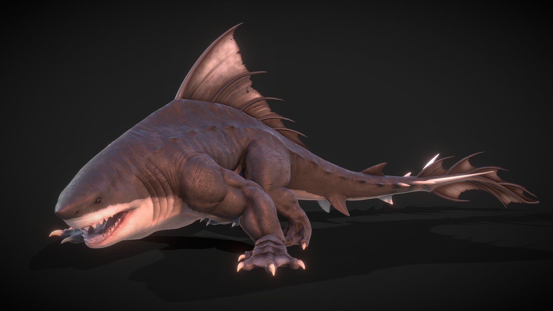 22$ - Dragon Shark (SKINNED) - 3D model by Thanos Bompotas ...