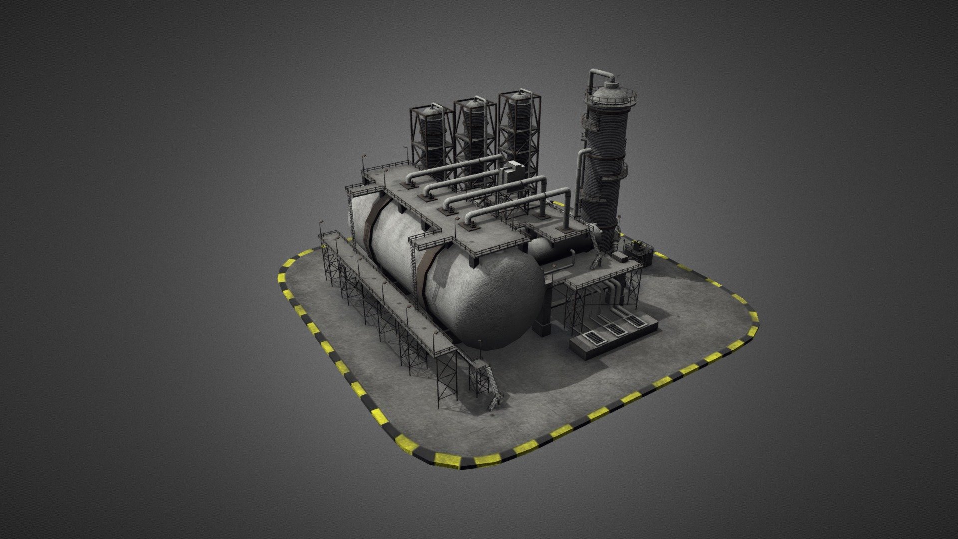 Oil Refinery 06 - 3D model by CG Duck (@cg_duck) [966f801] - Sketchfab