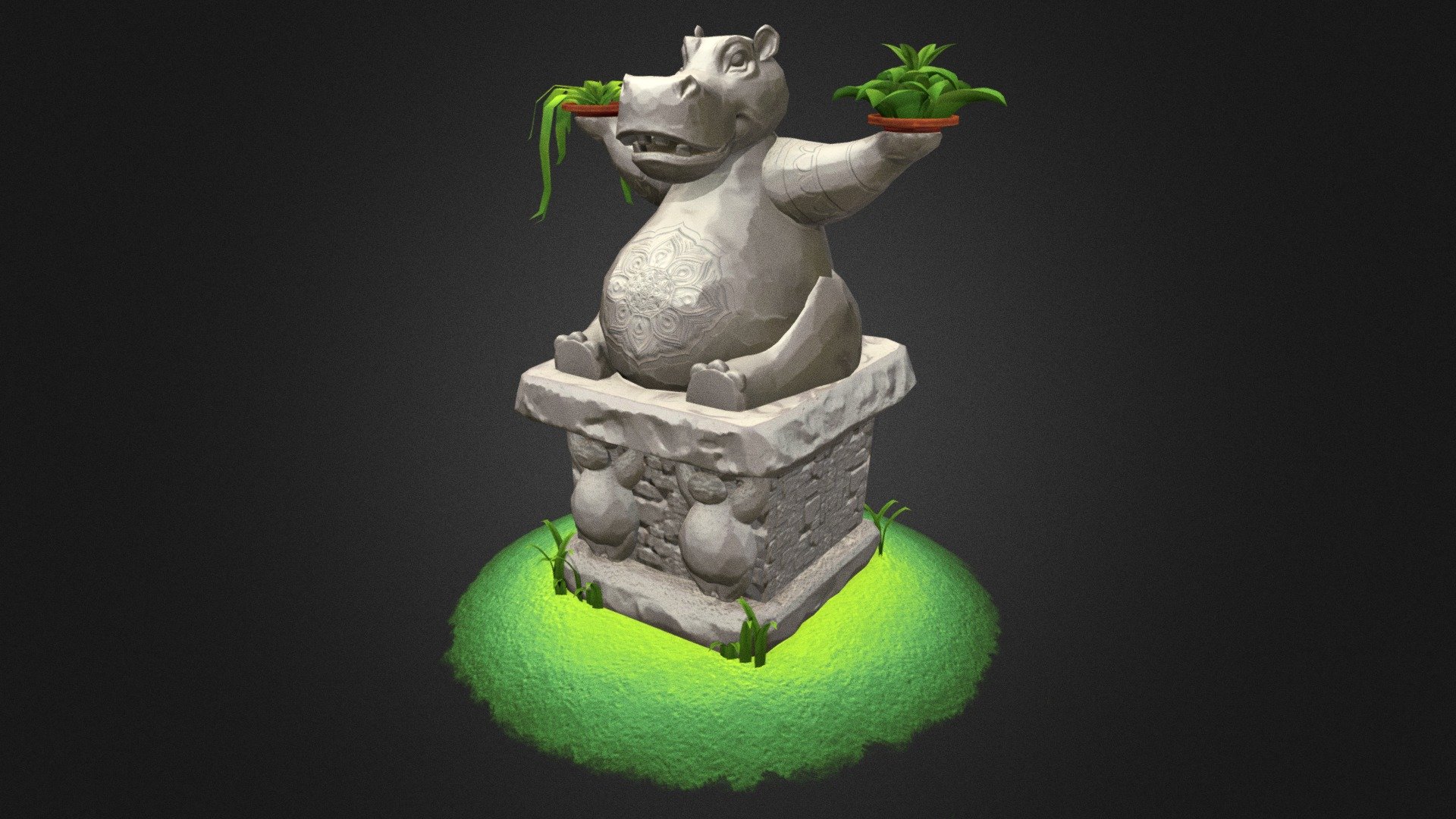Hippo Statue - 3D model by LaurenPendleton [967110a] - Sketchfab