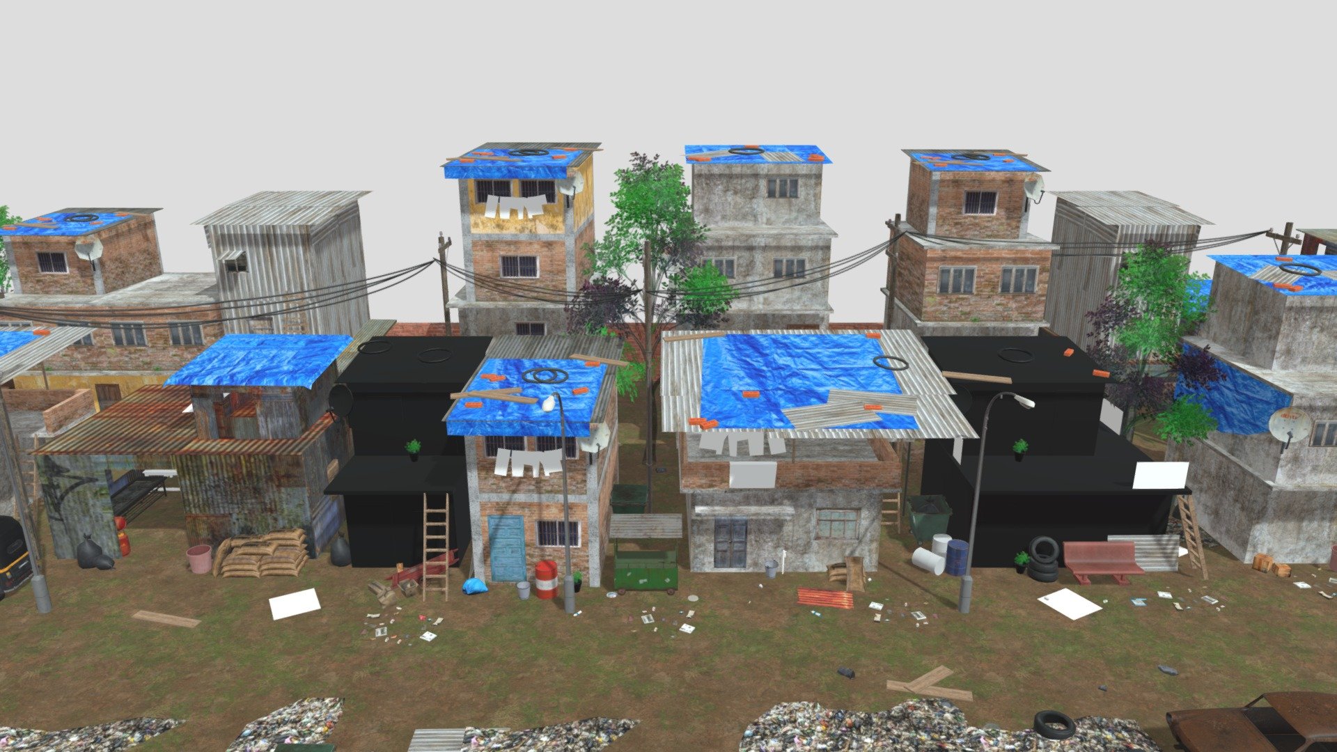 Slum_Mumbai_2 - 3D model by convrseai [9674332] - Sketchfab