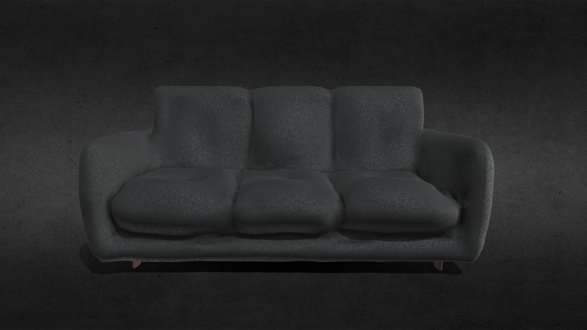 Black 3 Seater Fabric Couch - Buy Royalty Free 3D model by The Scan Man ...