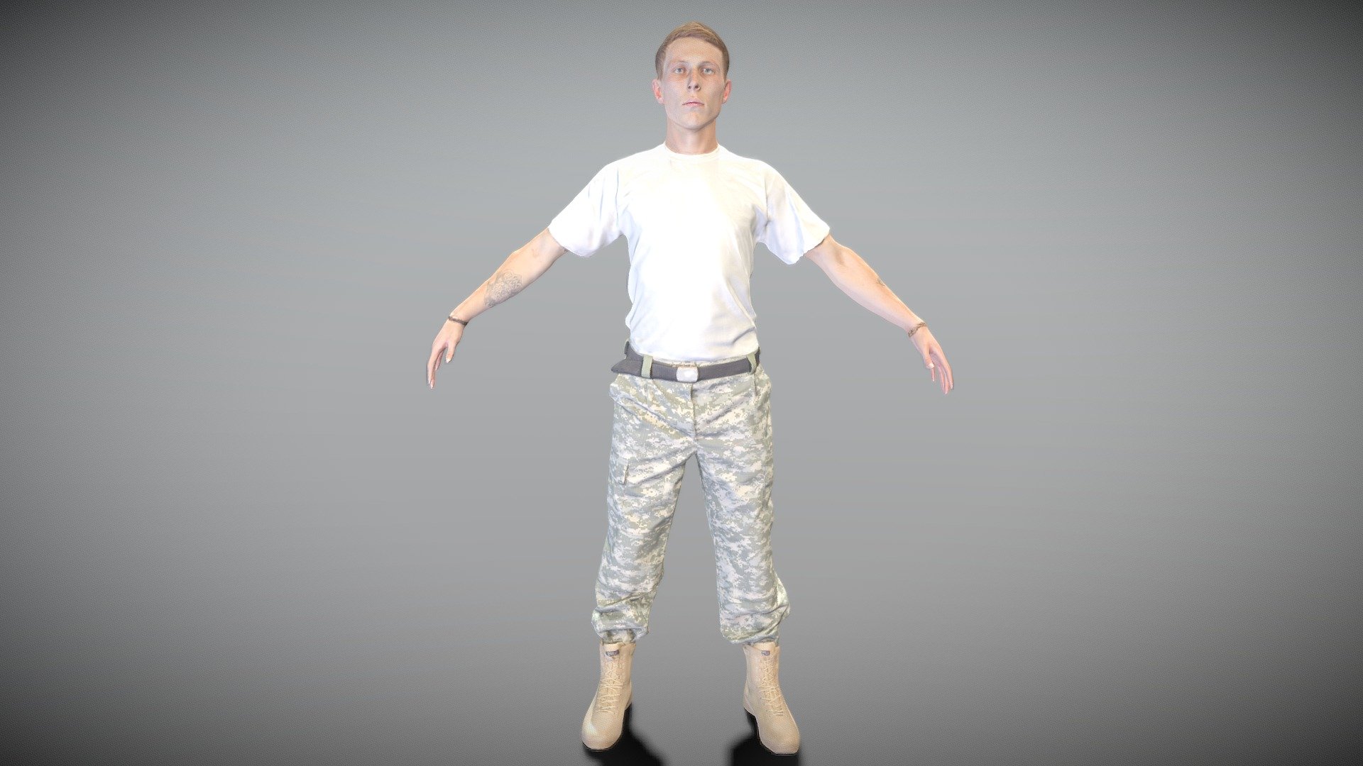 Young American soldier in A-pose 141 - Buy Royalty Free 3D model by ...