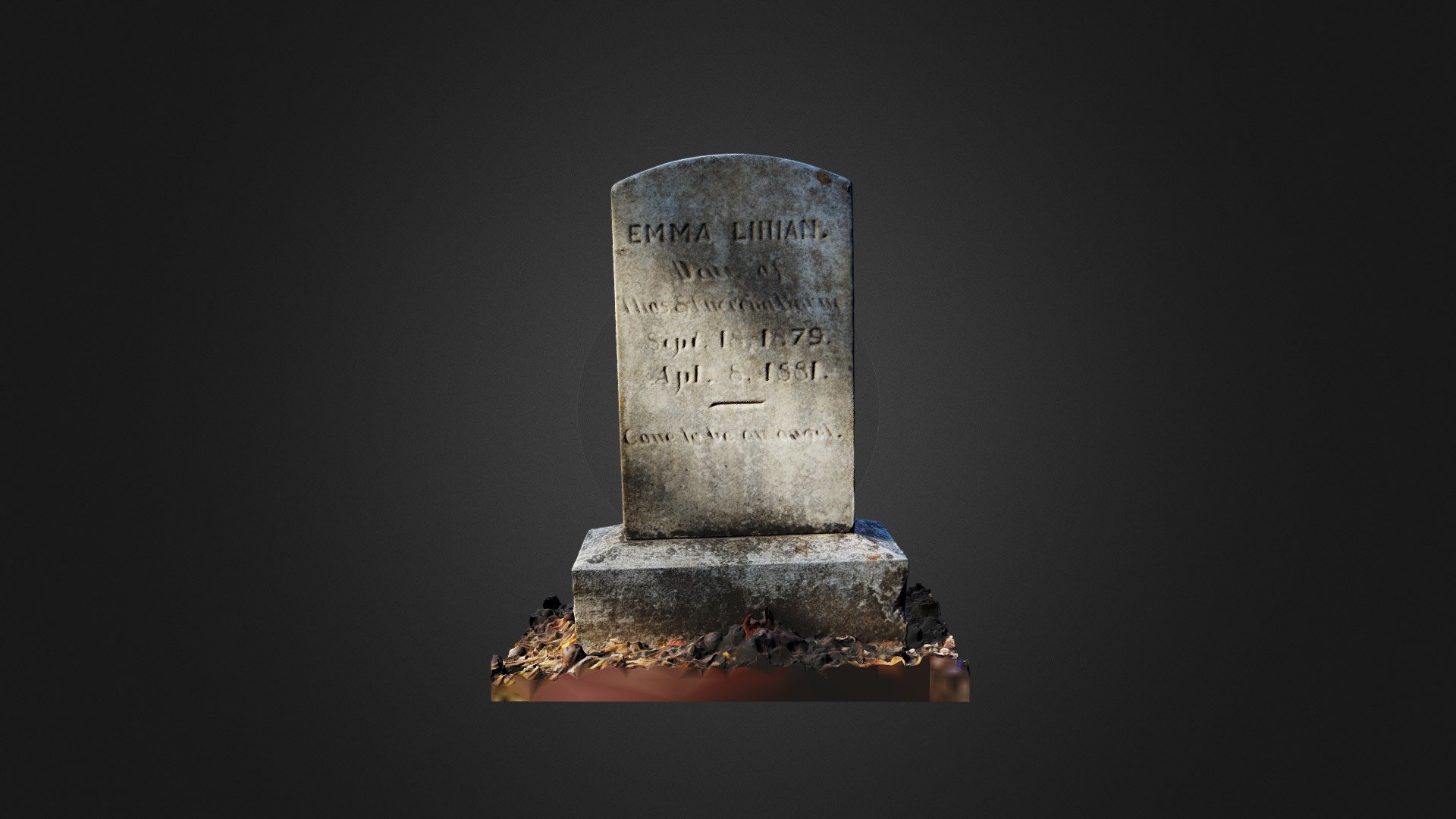 Howison Cemetery: Emma Lillian Grave - Download Free 3D model by PWCculturalresources [96823cc ...