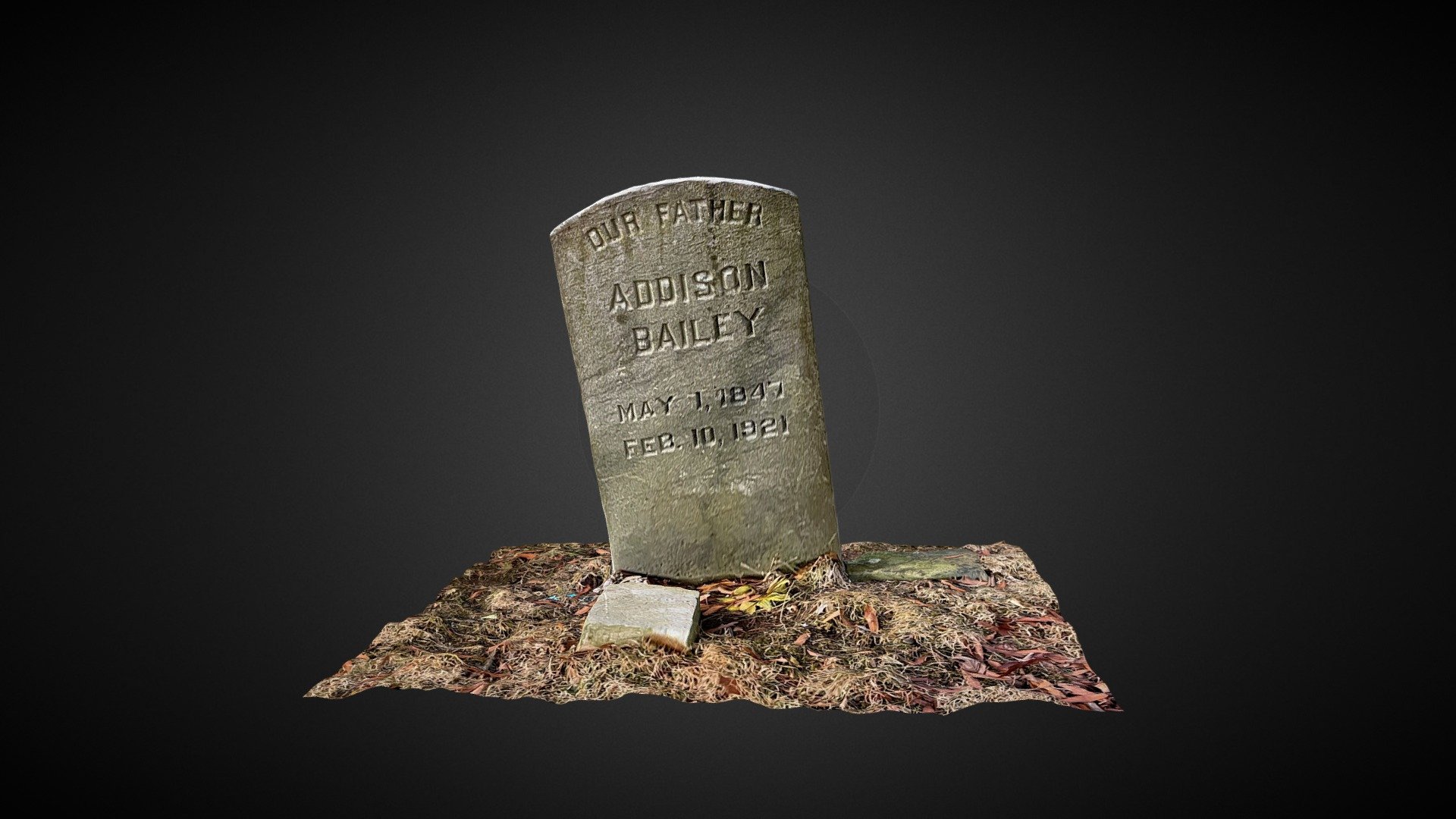 Pinn and Stokes Cemetery: Addison Bailey Grave - 3D model by ...