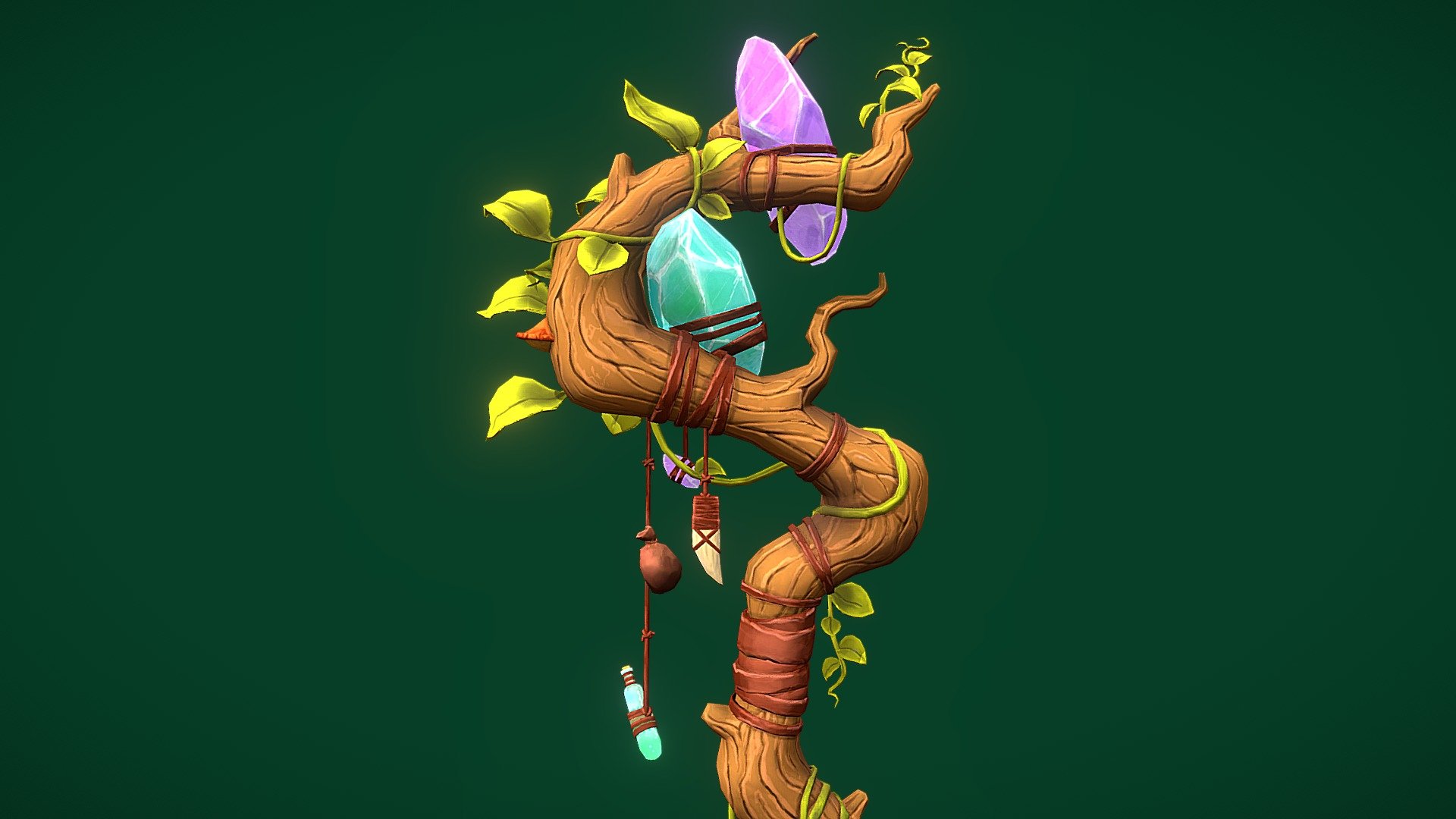 Forest staff - 3D model by CaspervdLaar [9684f80] - Sketchfab