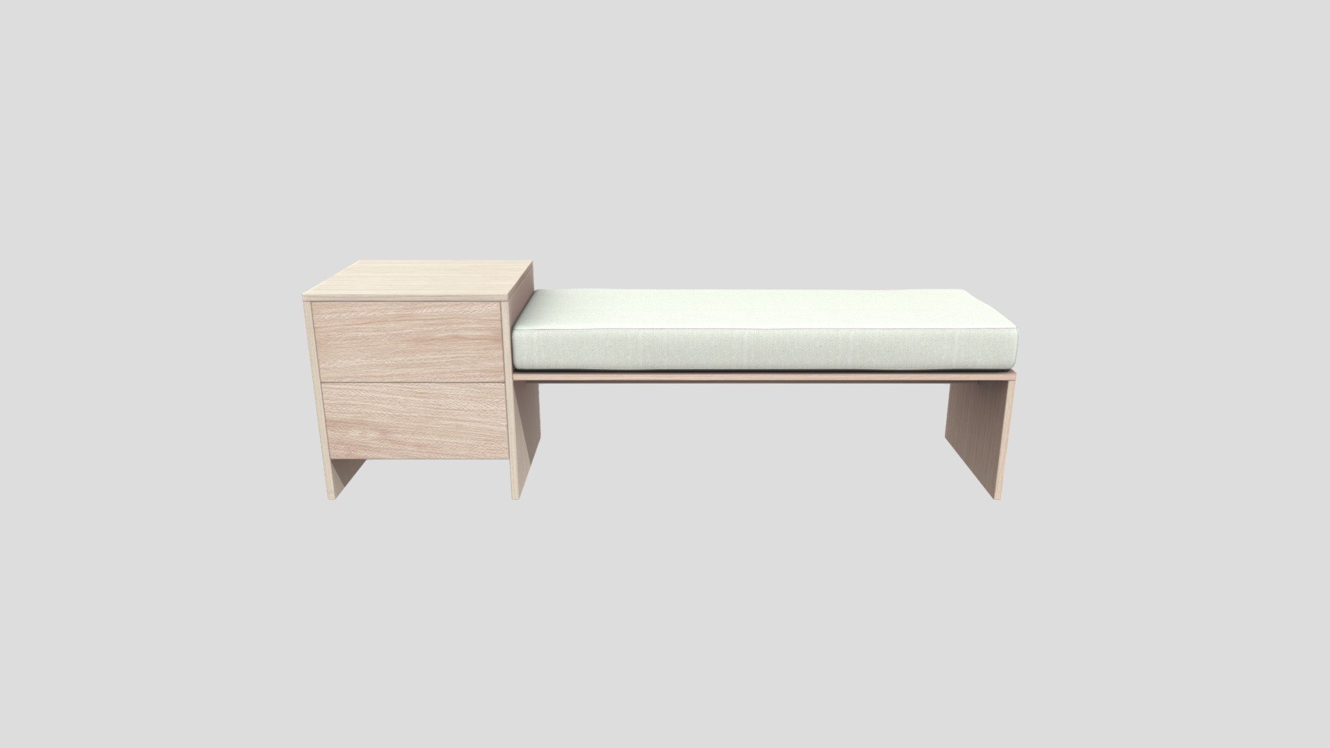 William bench left drawer white oiled - Buy Royalty Free 3D model by 3DImaginationHub [9687575 ...