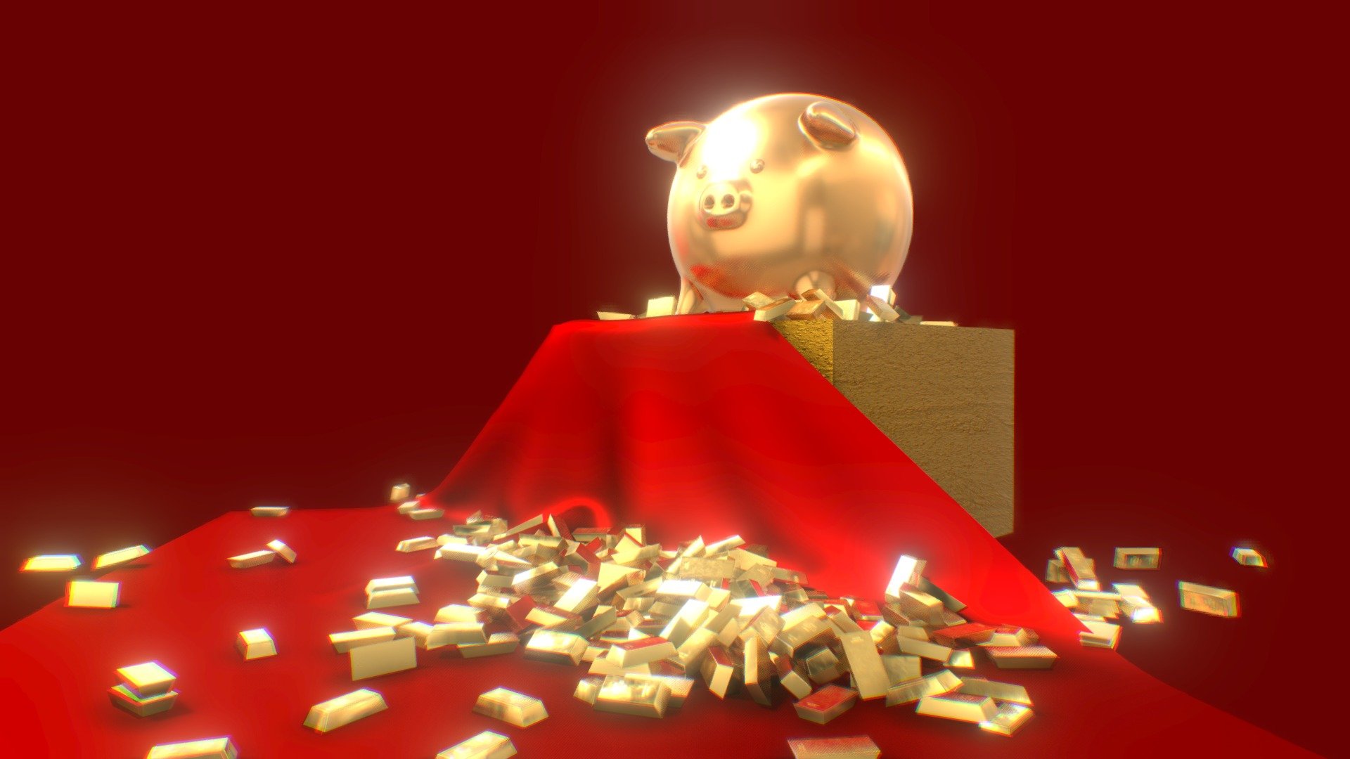 GOLD BARS SETUP_NO 1 - Buy Royalty Free 3D model by DTA DESIGN STUDIO ...