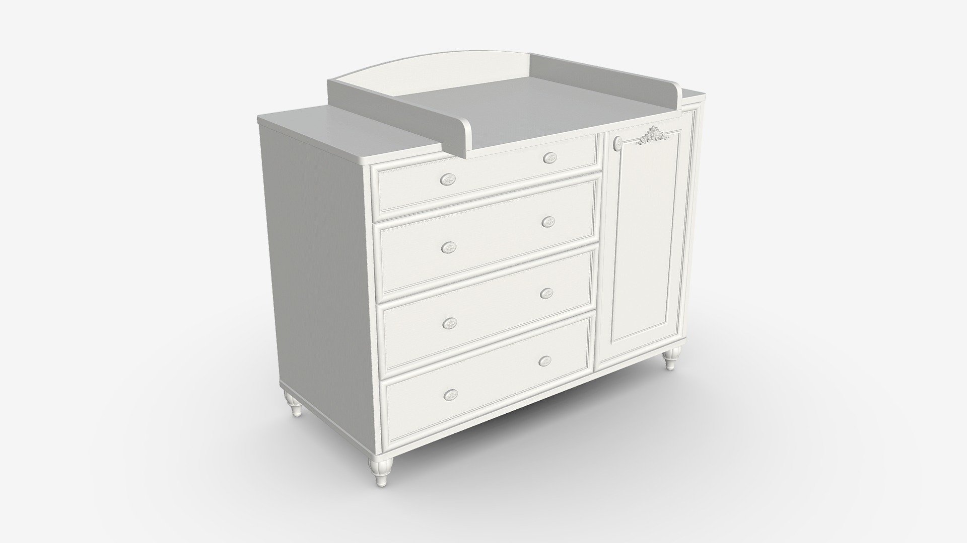 Cilek Romantic Dresser with Table - Buy Royalty Free 3D model by ...