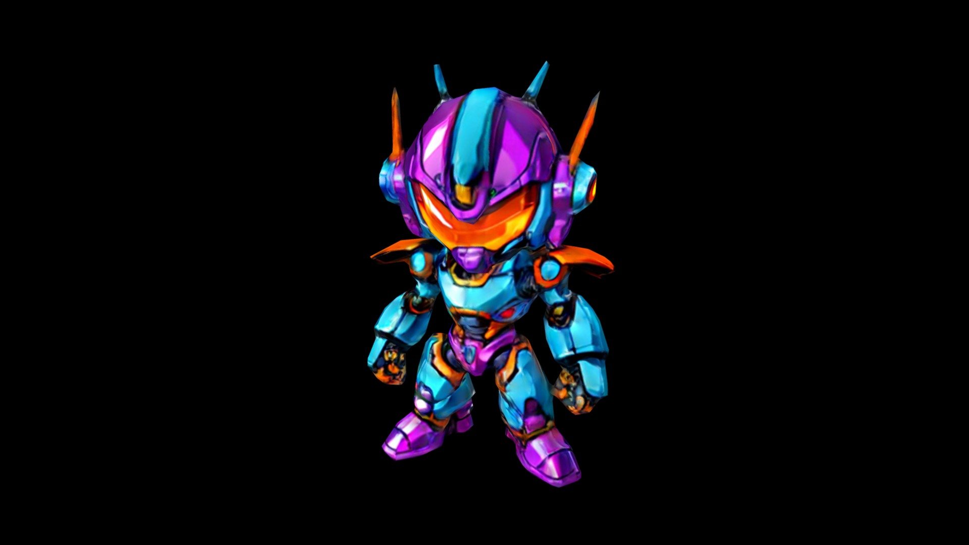 An animated, cartoon-like robot with a combinati - Download Free 3D ...