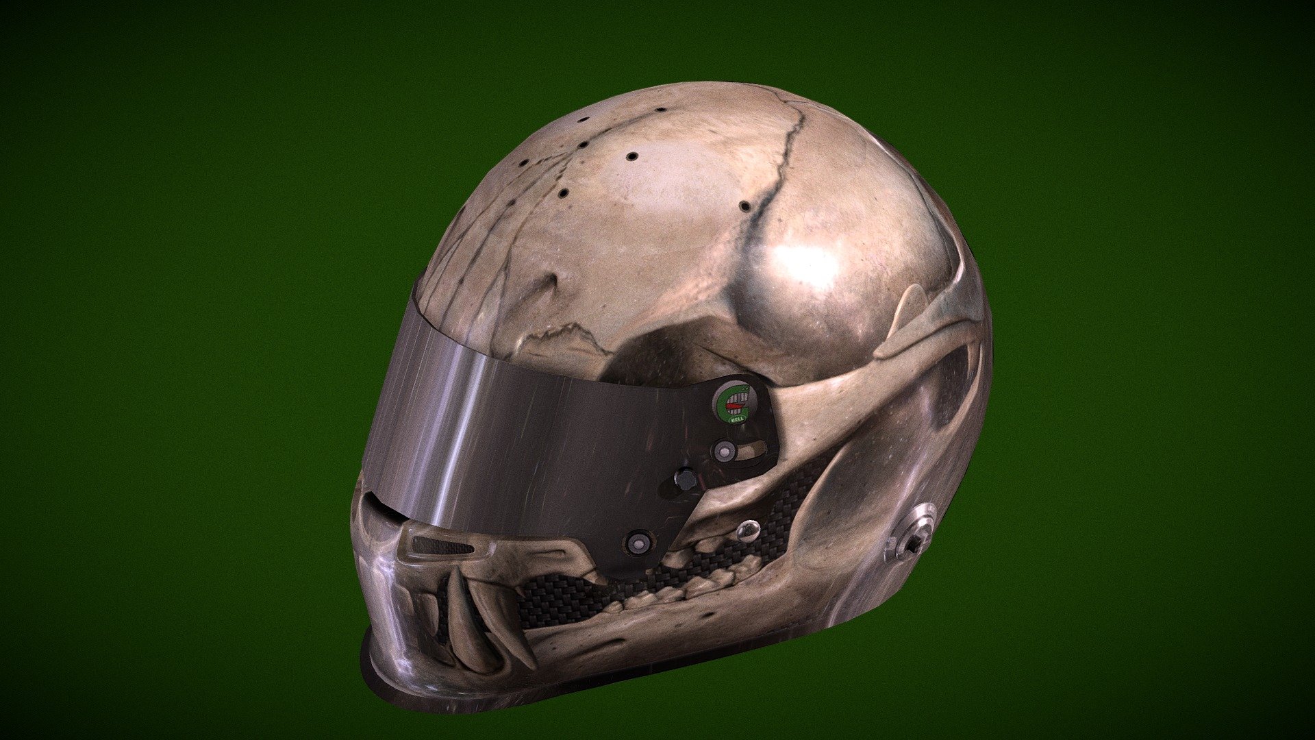 #125 GD bear scull 2018 Bell racing helmet HP7 - 3D model by ...