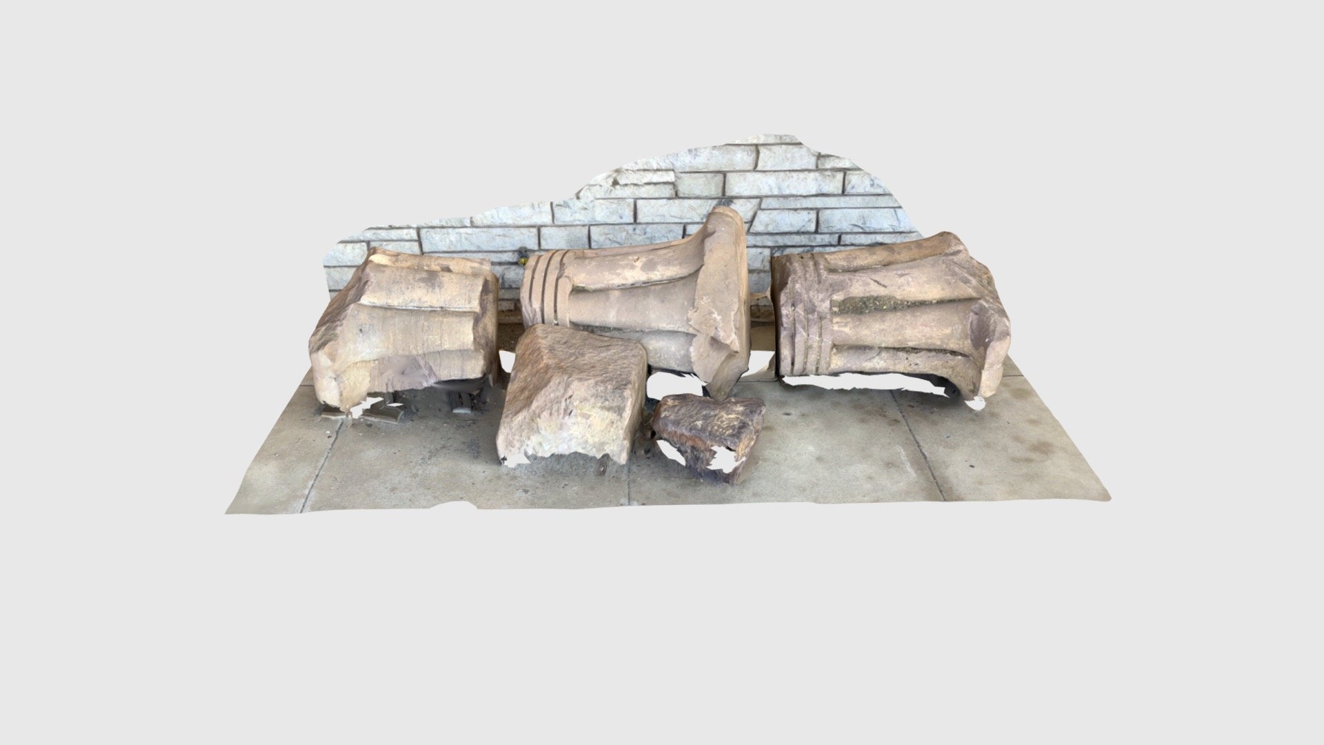 Egyptian Revival column fragments (VCU_3D_6856) - 3D model by Virtual ...