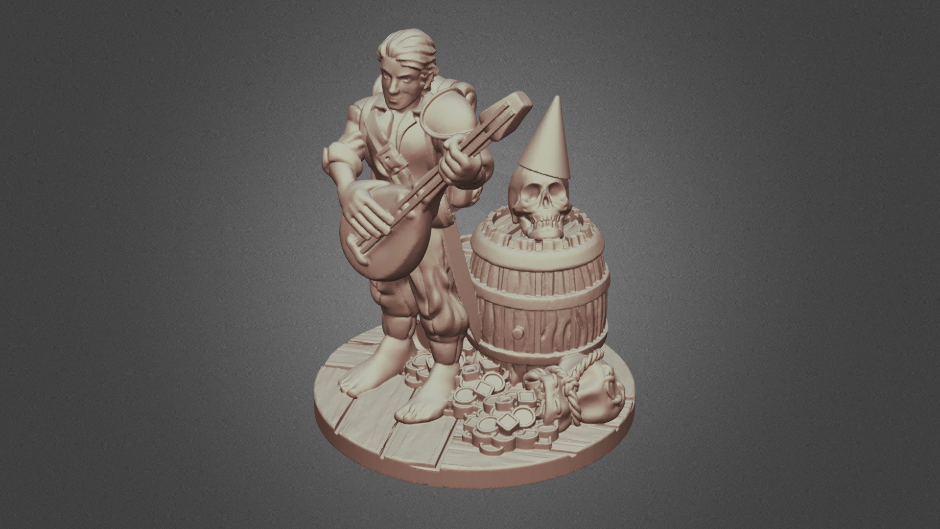 Bread Halfling Bard - D&D Miniature - Download Free 3D model by uno ...