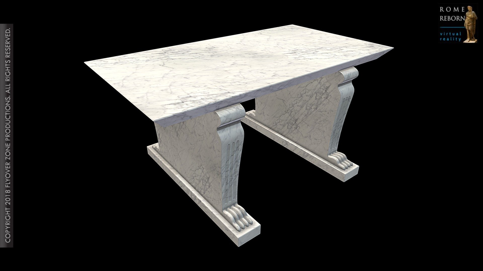 Table, two-legged (reconstruction) - 3D model by Flyover Zone ...