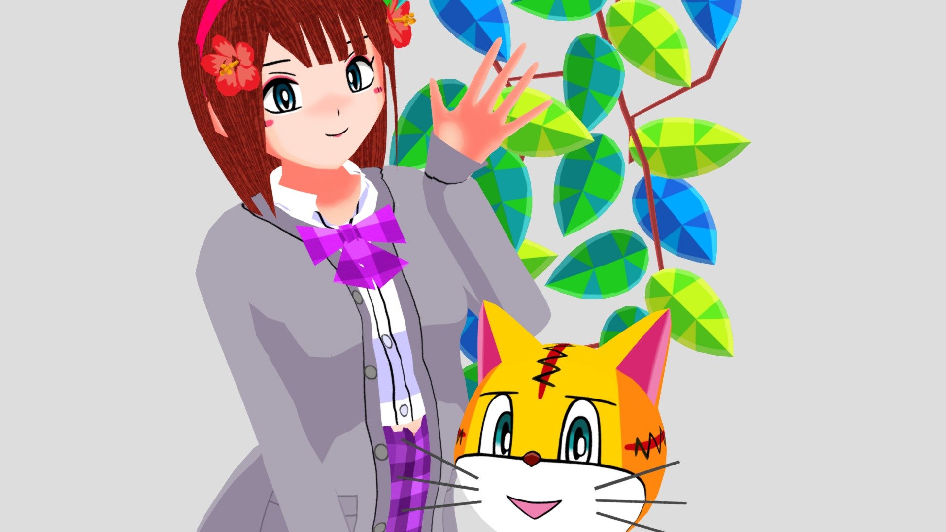 Emily and Orange are friends😆 - 3D model by studio.meowtoon [96aa96c ...