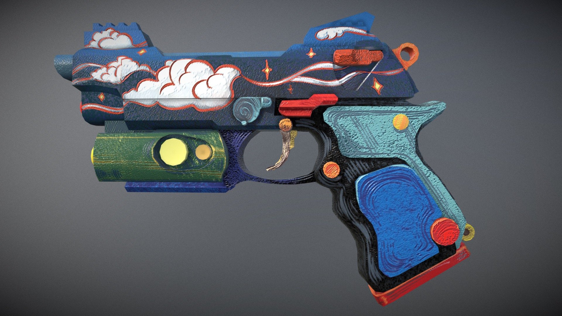 Handgun toy - Download Free 3D model by forestowner [96af749] - Sketchfab