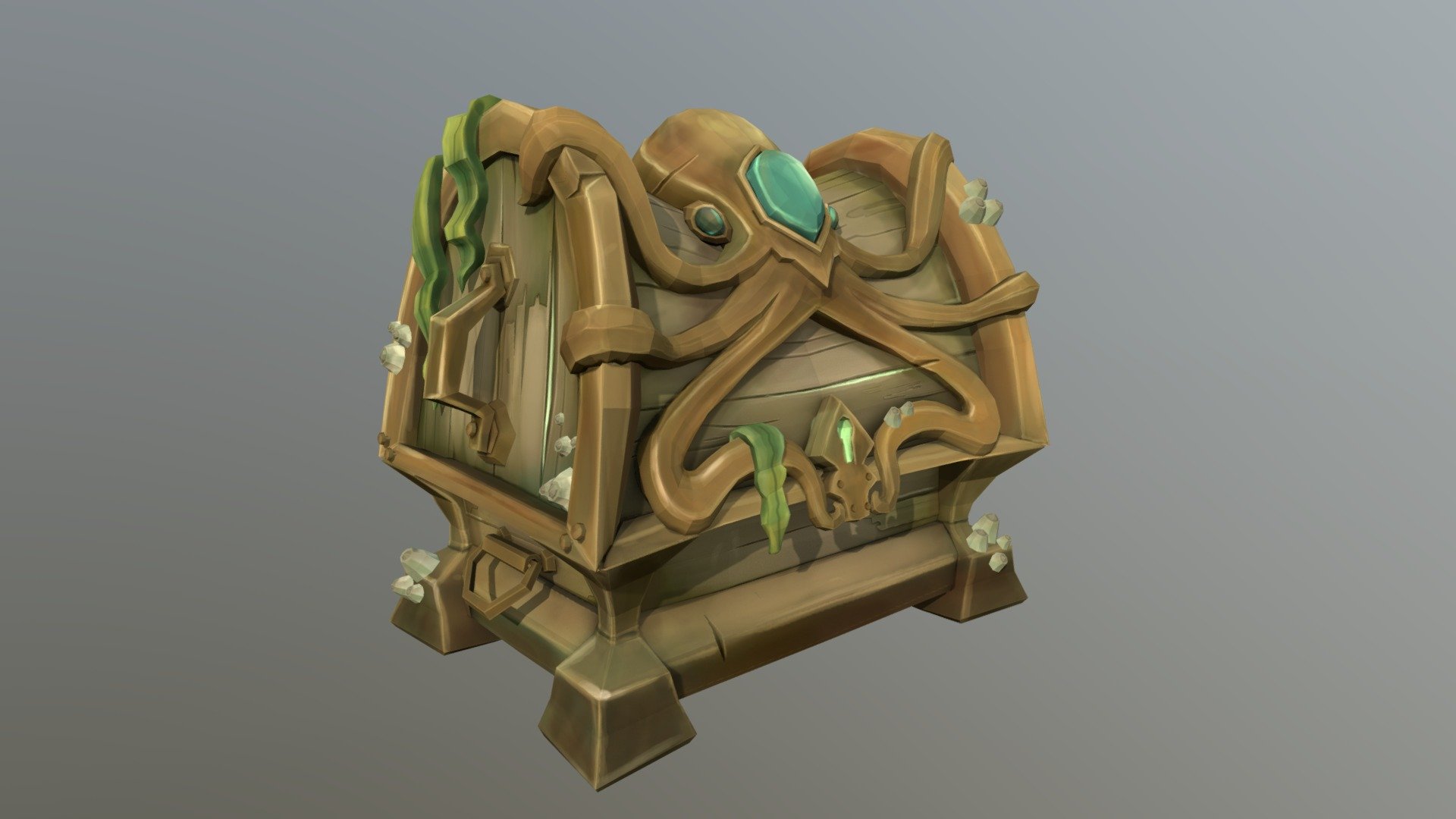 Octopus Chest handpainted Game Ready - 3D model by Beeean [96bea64 ...