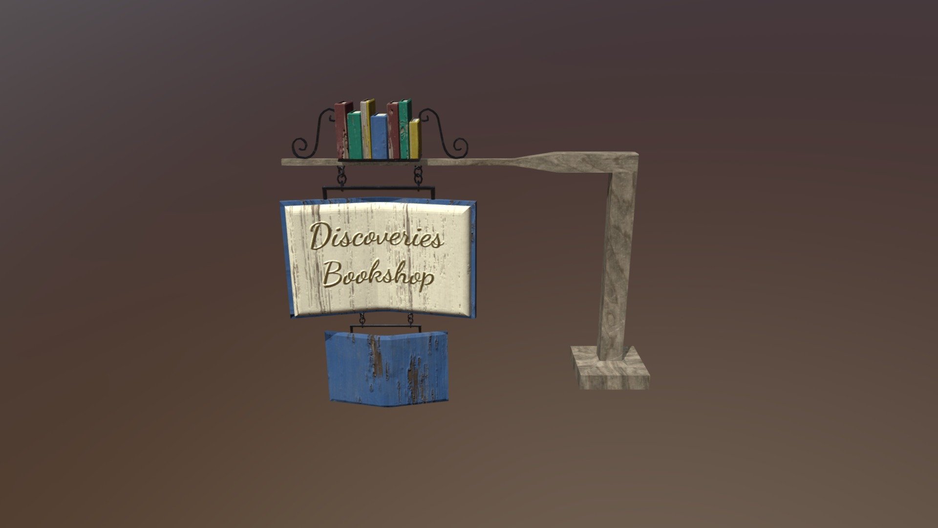 Bookshop Sign - 3D model by lauren.roper [96ca37e] - Sketchfab