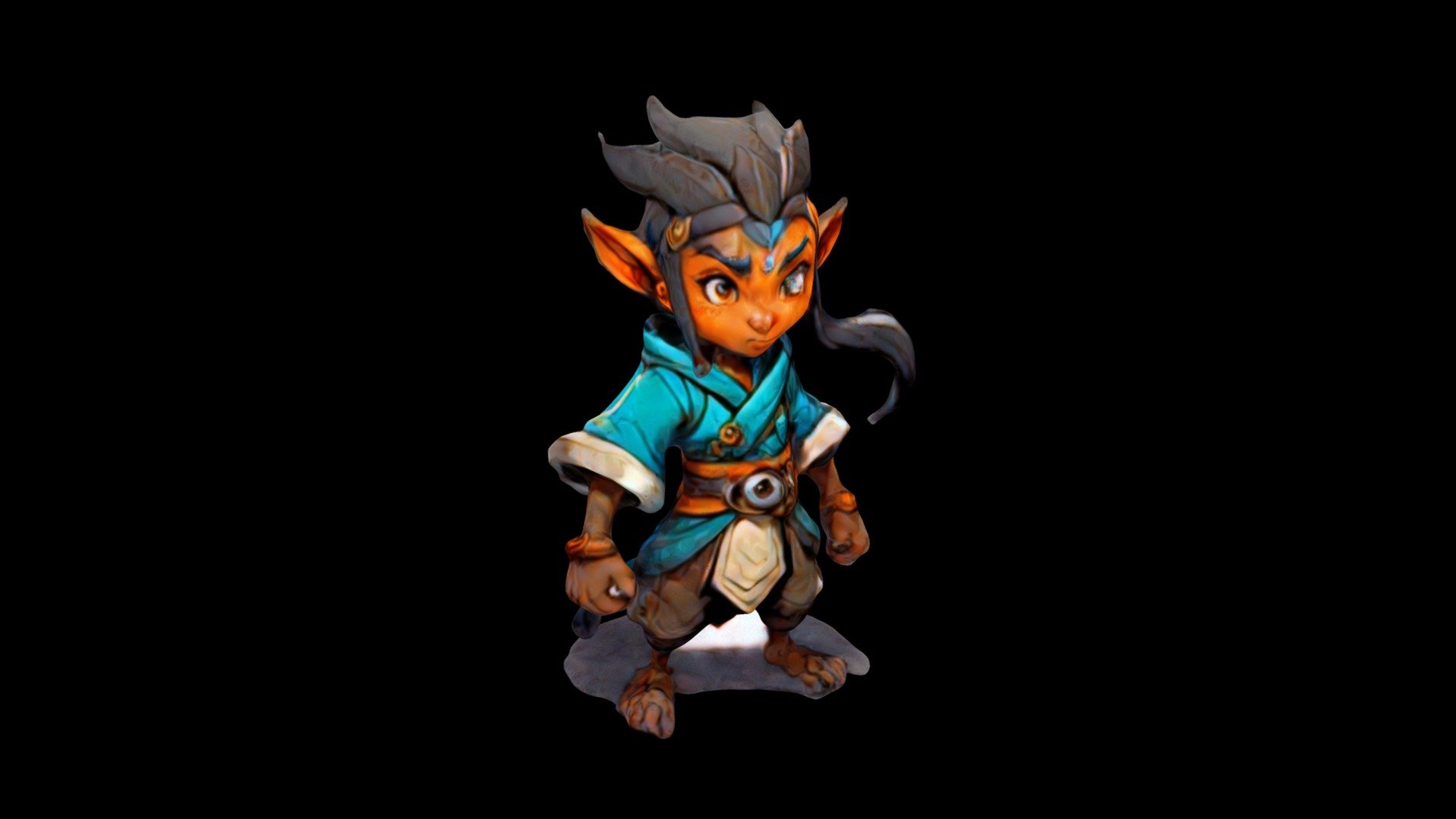 a cute cartoon elf character standing with their - Download Free 3D ...