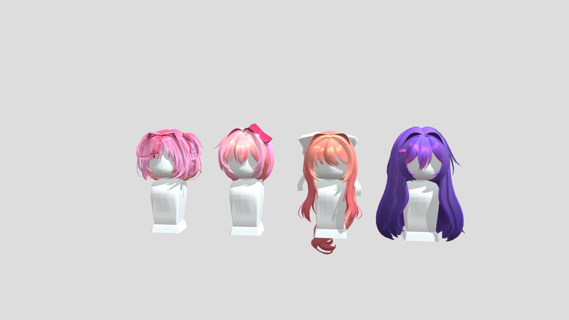 ROBLOX HAIR DDLC - Download Free 3D model by Ganna ahmed-animation ...