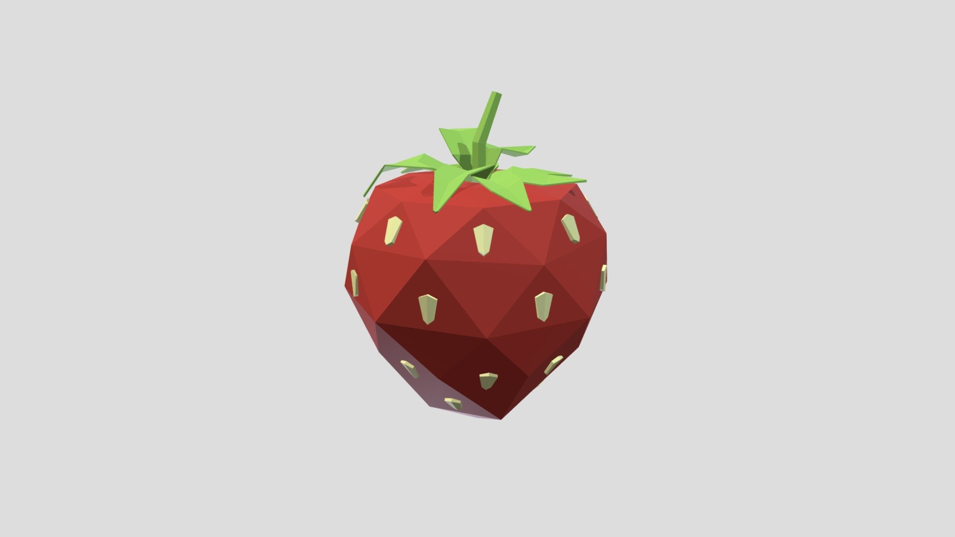 [LowPoly Food] Strawberry - 3D model by pinkwhsikeey [96f70cb] - Sketchfab