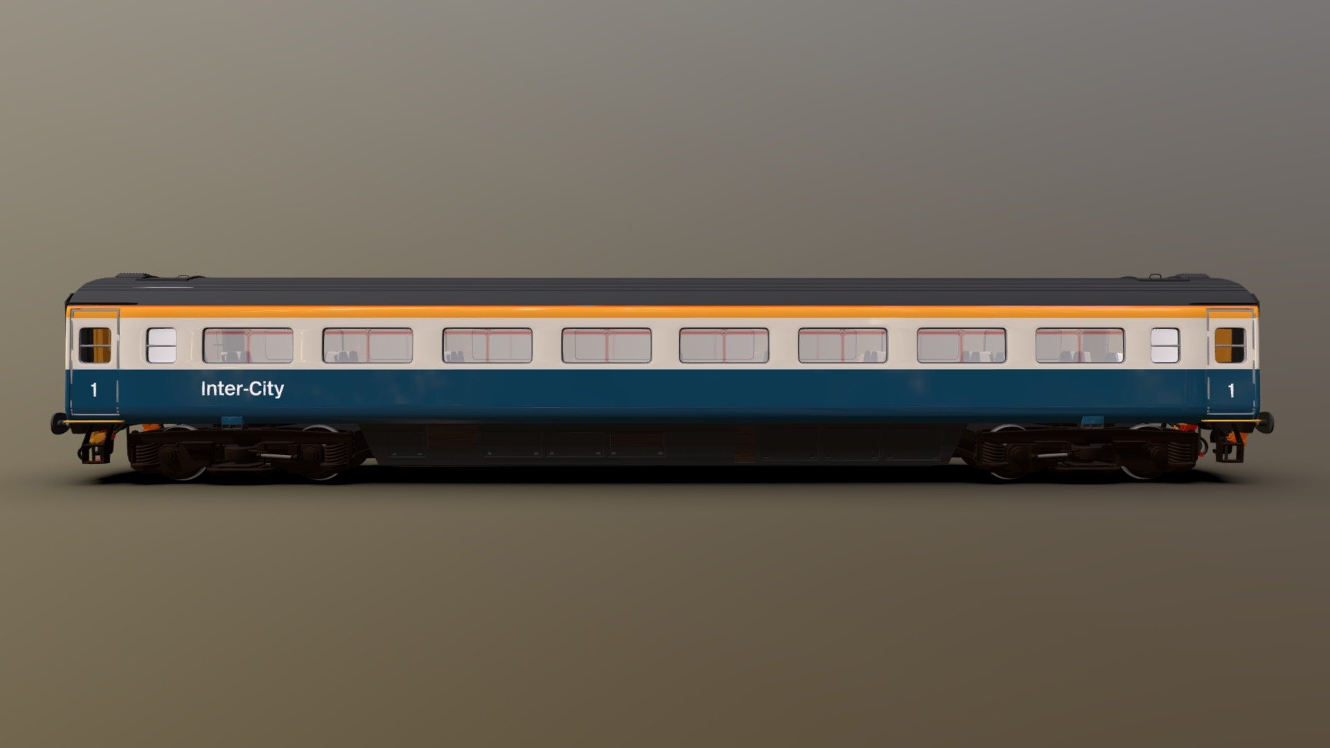 Train - Mark 3 Carriage 1st Open Rail Blue - Download Free 3D model by ...