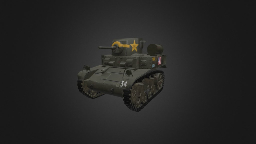 M3A1 Tank - 3D model by Anders Korsnes (@andersk91) [96fb679] - Sketchfab