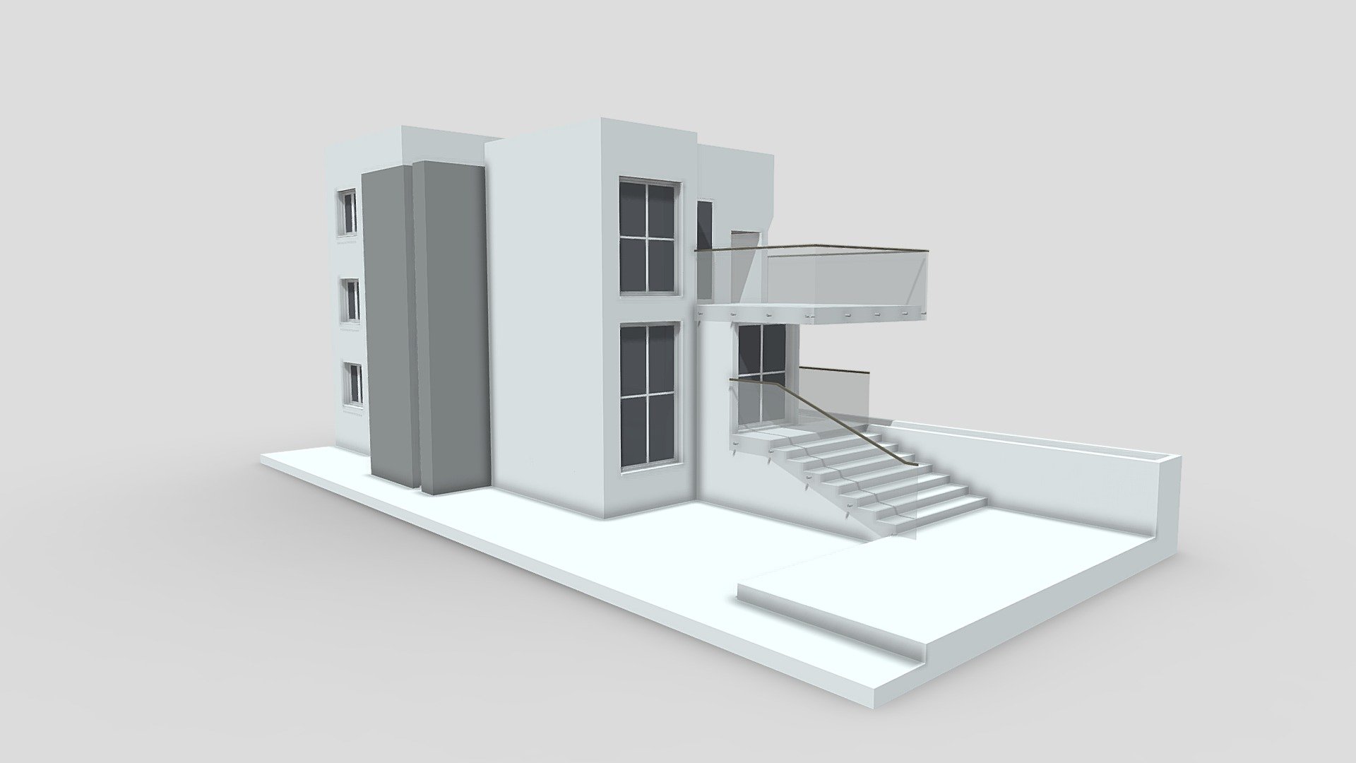 Modern House Architecture - Buy Royalty Free 3D model by Marc Sawyer ...