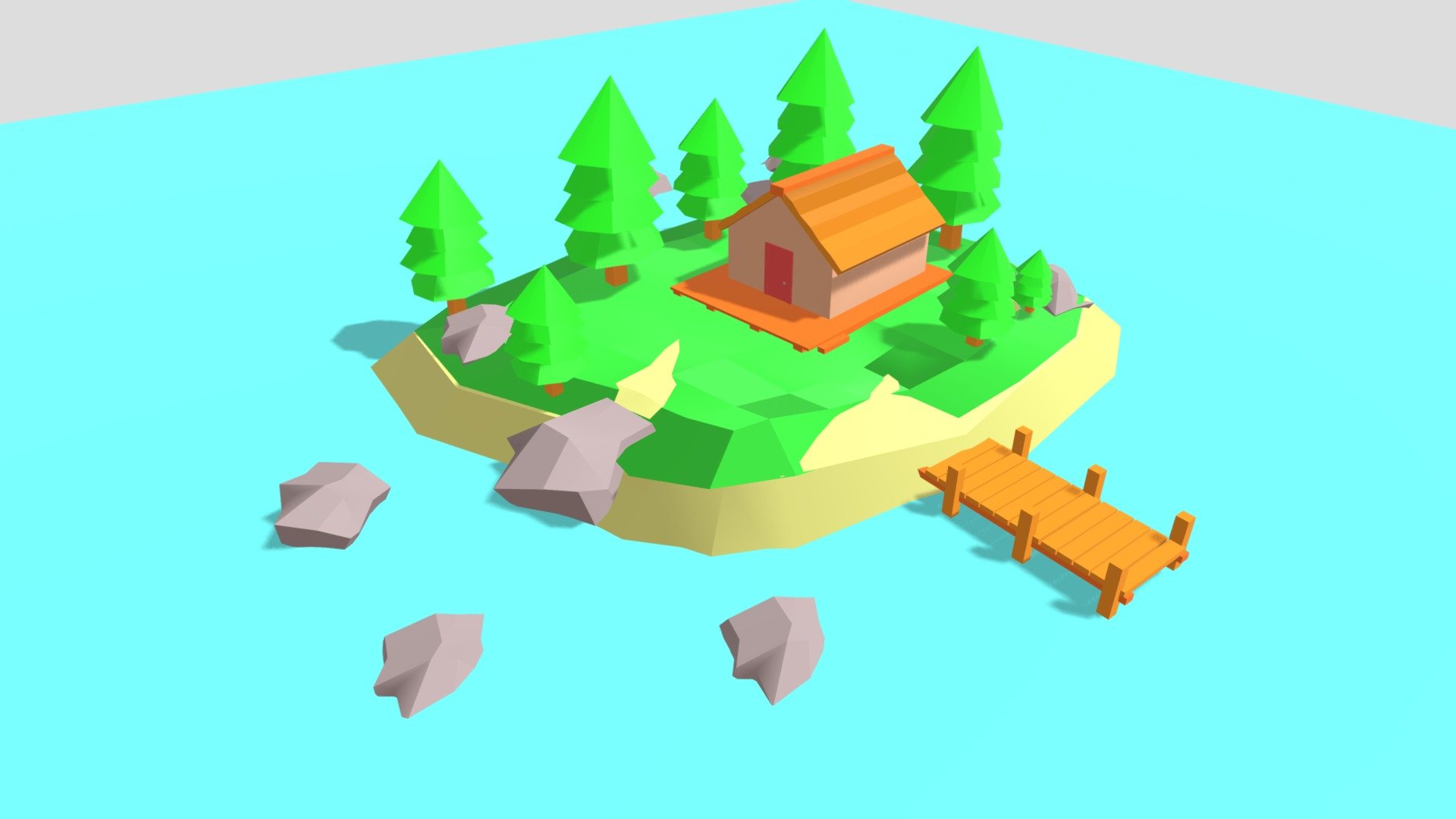 Low-Poly Floating Island - Download Free 3D model by Ram Surya ...