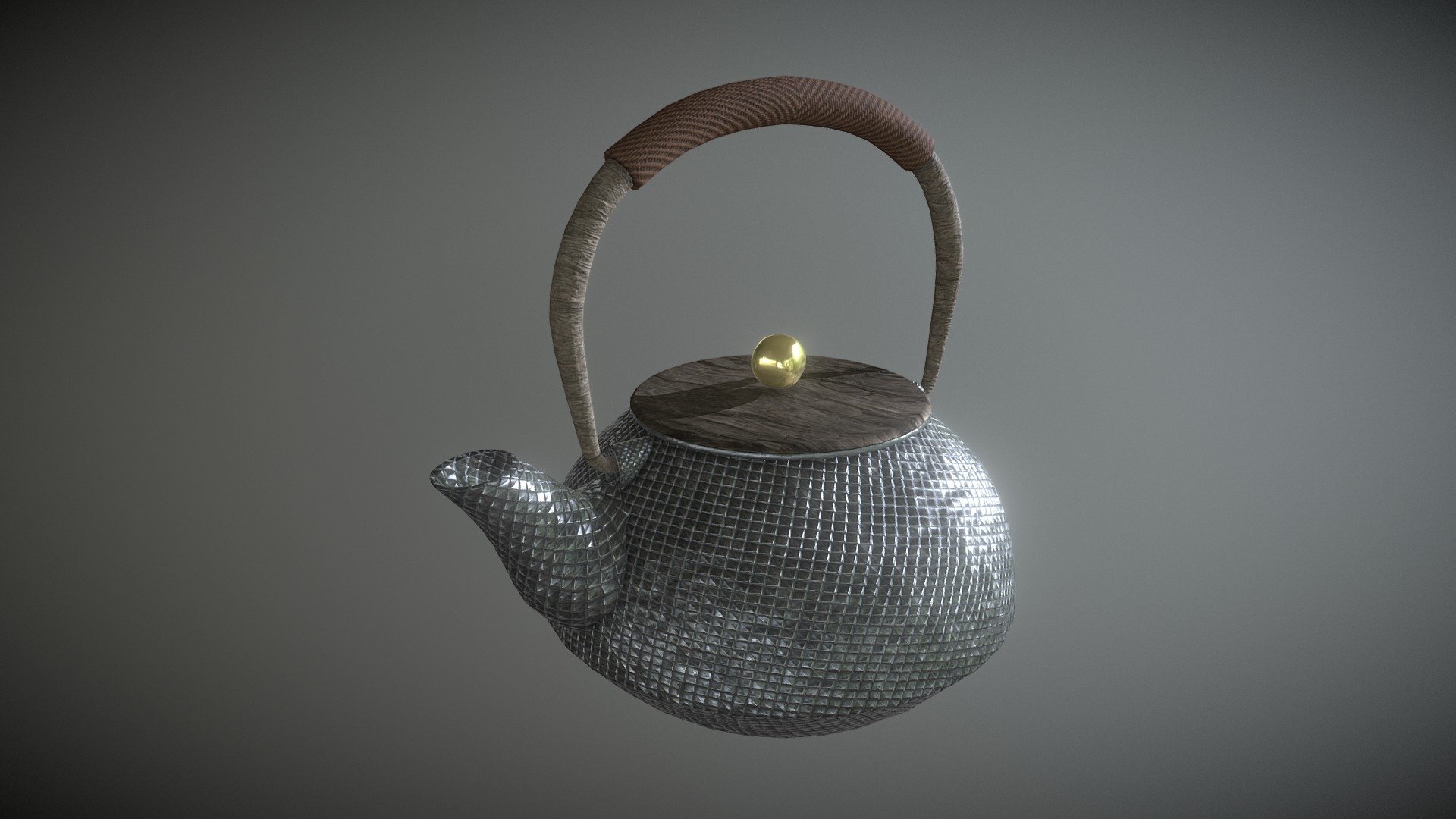 Japanese Iron Teapot (Smooth Ver.) - 3D model by Kugatsu Tsukai 3D ...